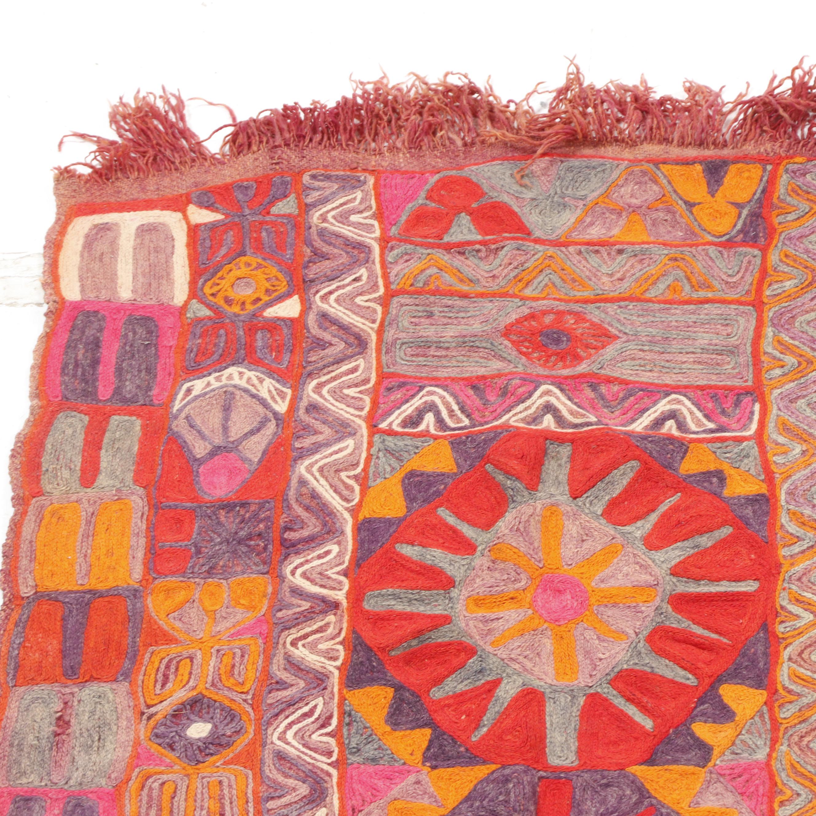 Handwoven Iraqi Arab Embroidered Blanket or Rug | EBTH