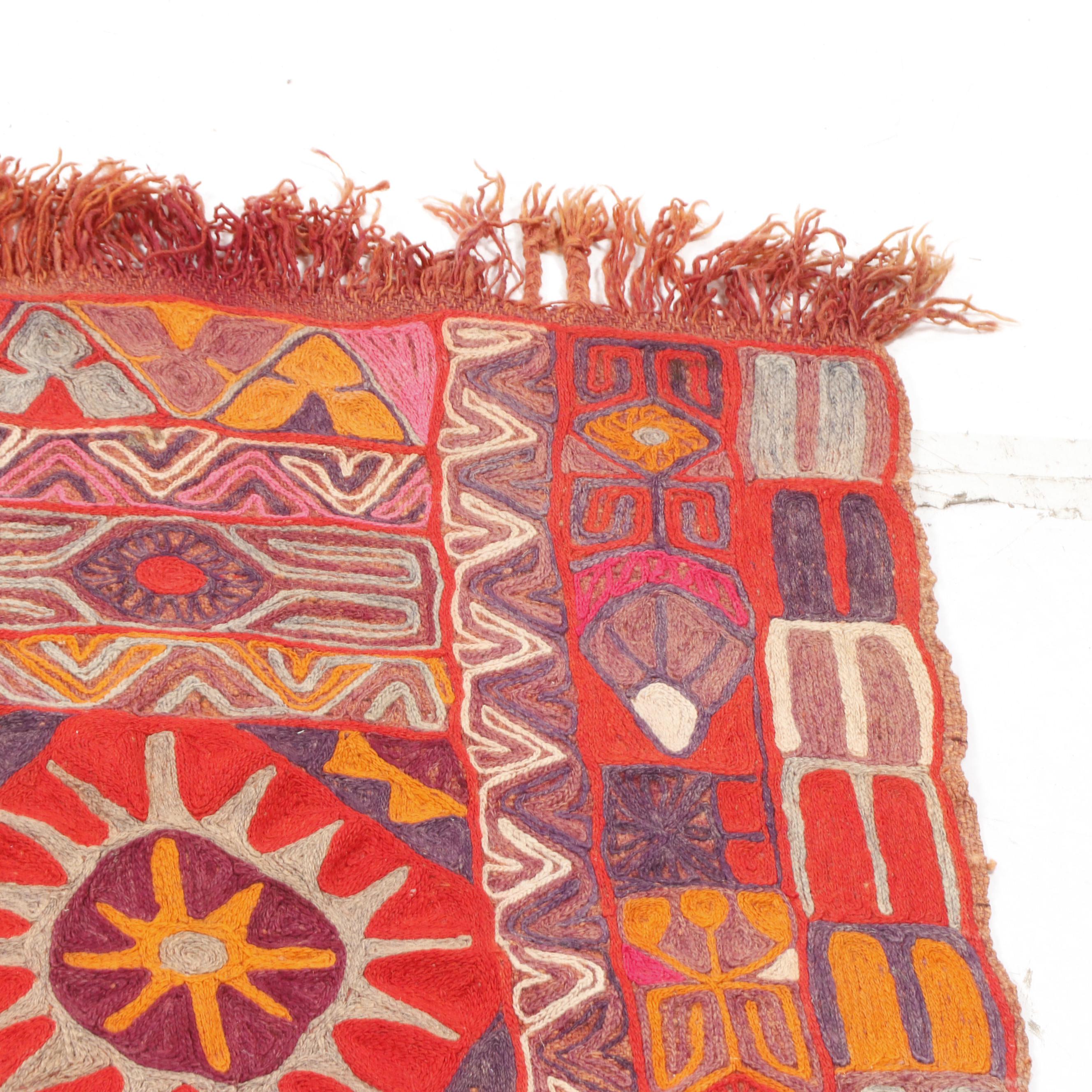 Handwoven Iraqi Arab Embroidered Blanket or Rug | EBTH