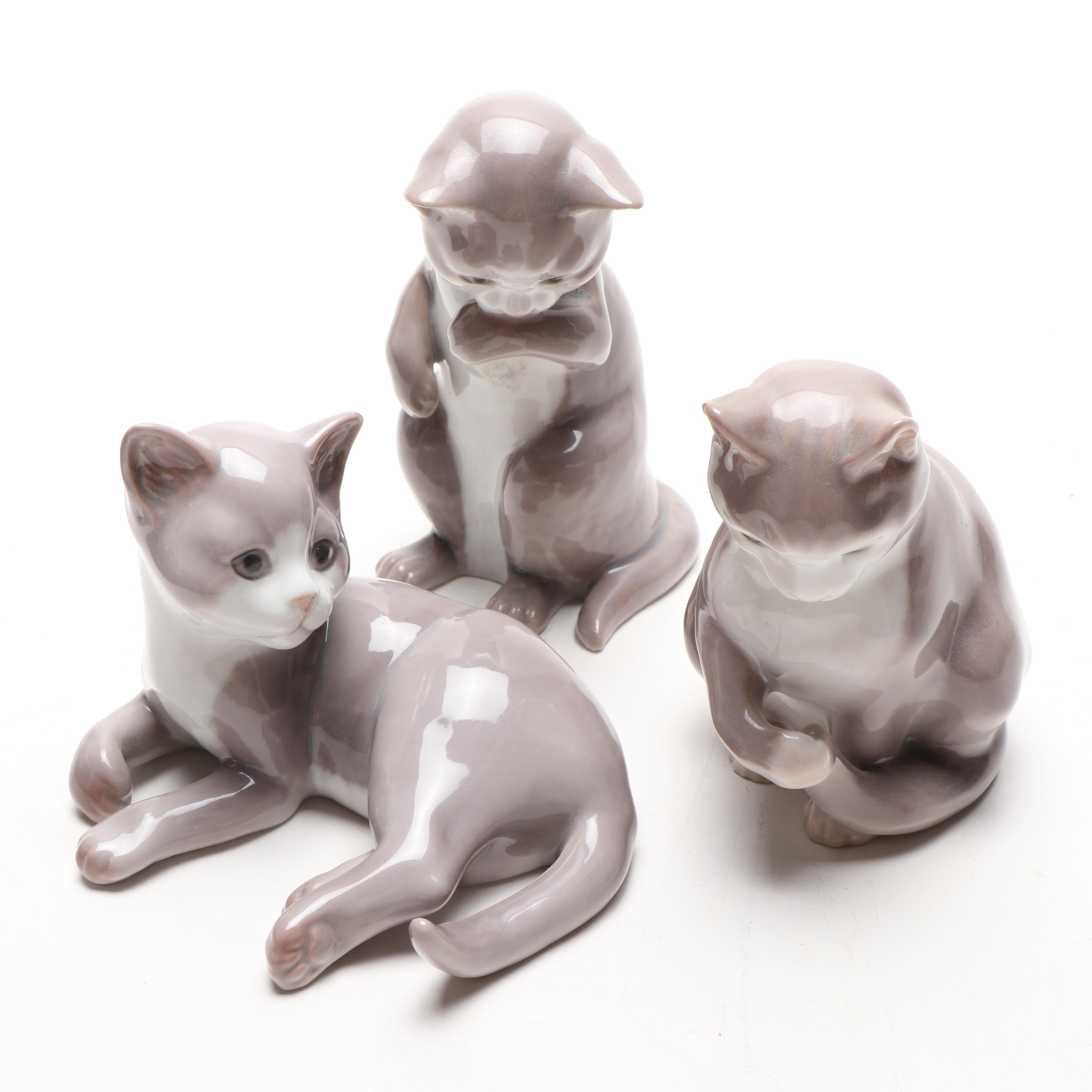 Bing & Grøndahl Copenhagen Porcelain Cat Figurines | EBTH