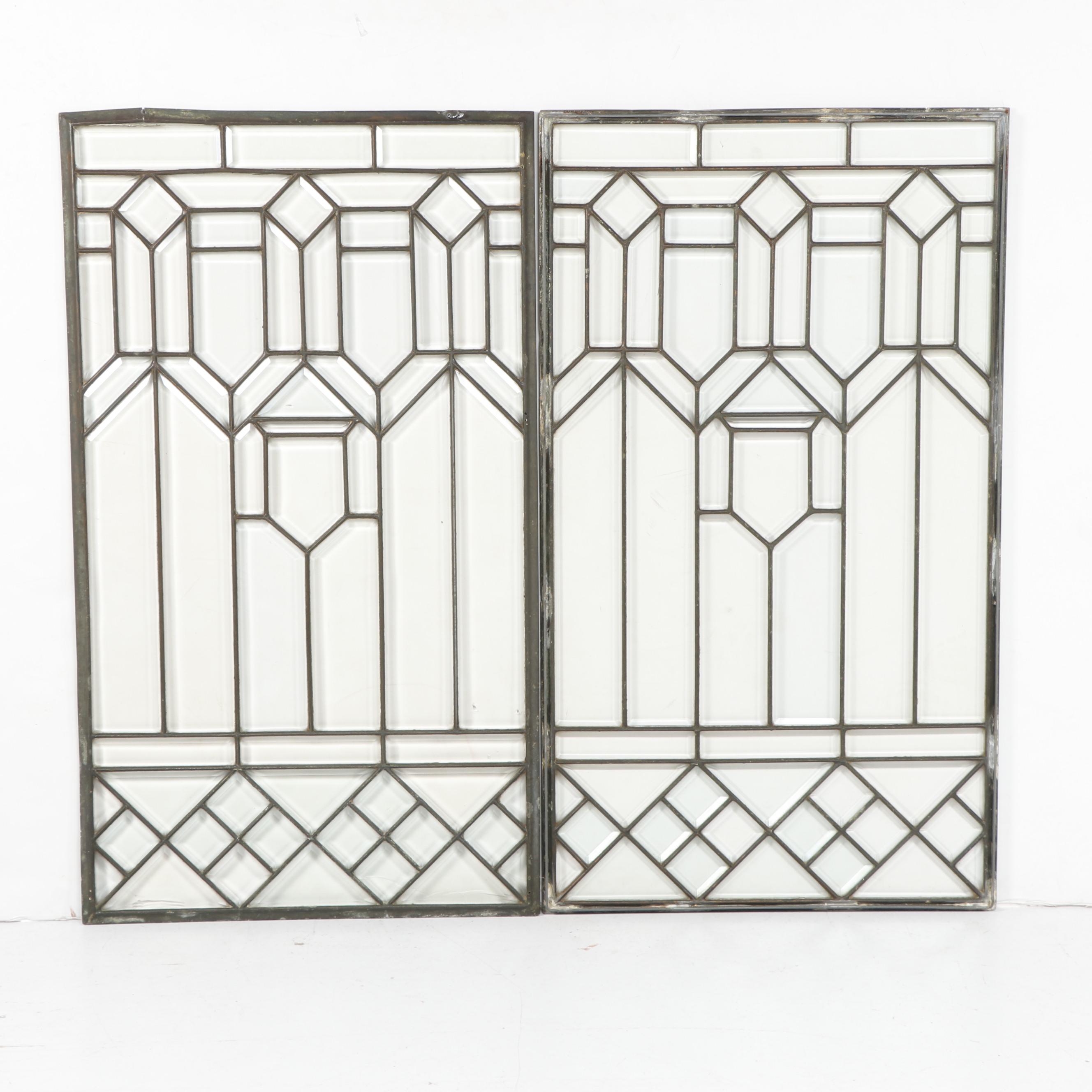 Tudor Style Mullion Beveled, Leaded Glass Window Panels | EBTH