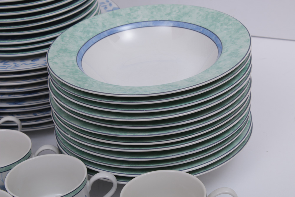 Johnson Bros. "Blue Savanna" Stoneware Dinnerware, 1990s | EBTH