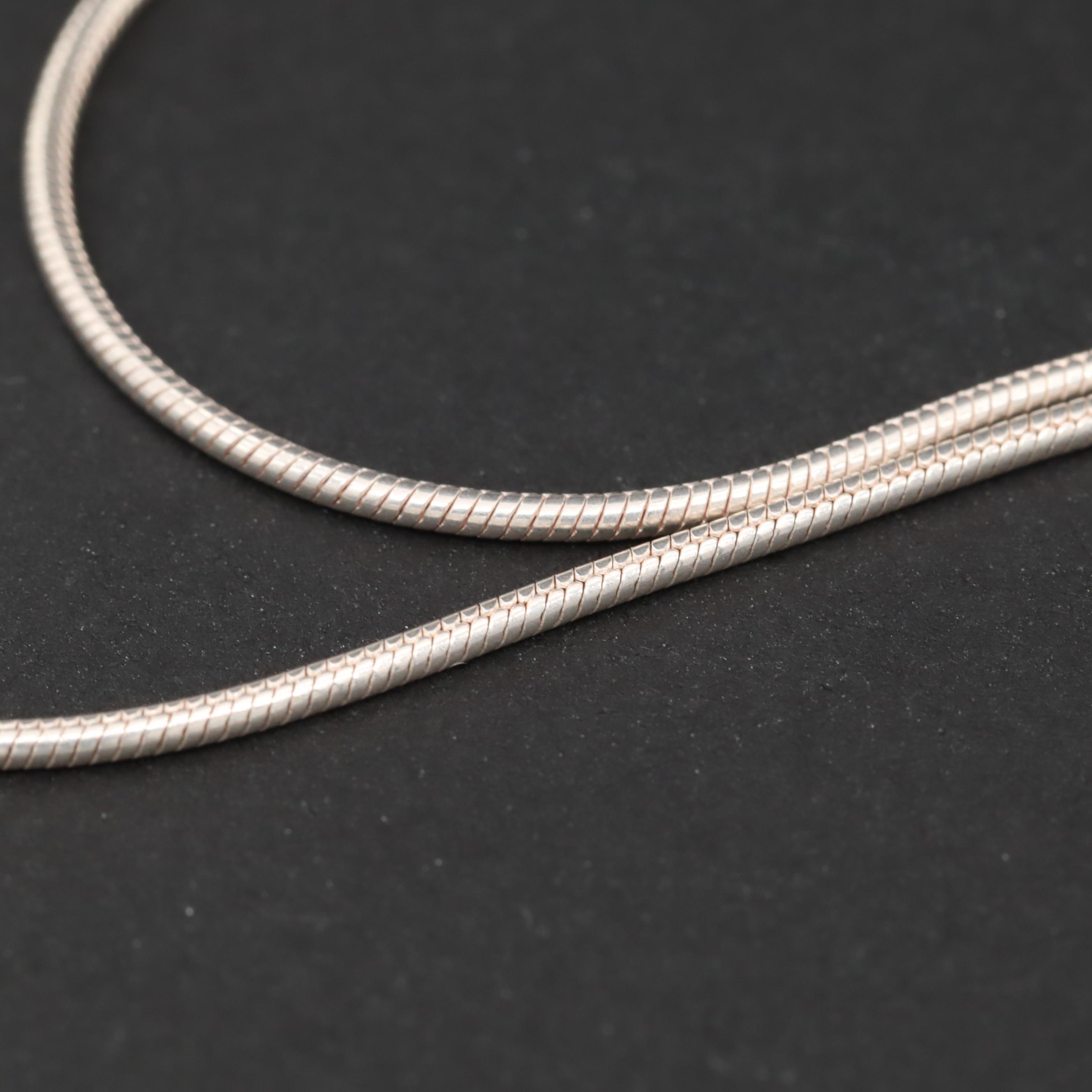 Sterling Silver Snake Link Chain Necklace | EBTH
