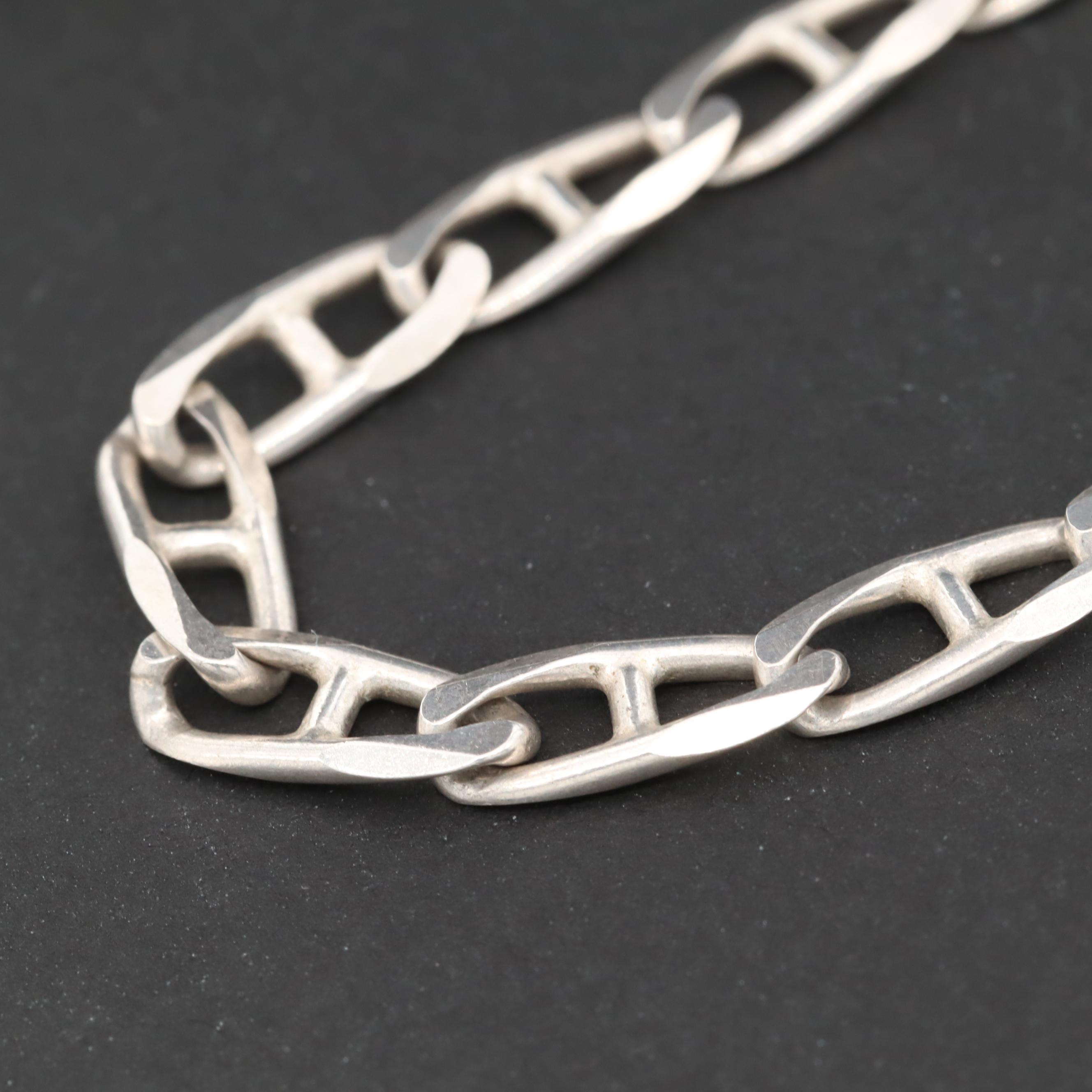 Sterling Silver Anchor Chain Necklace | EBTH