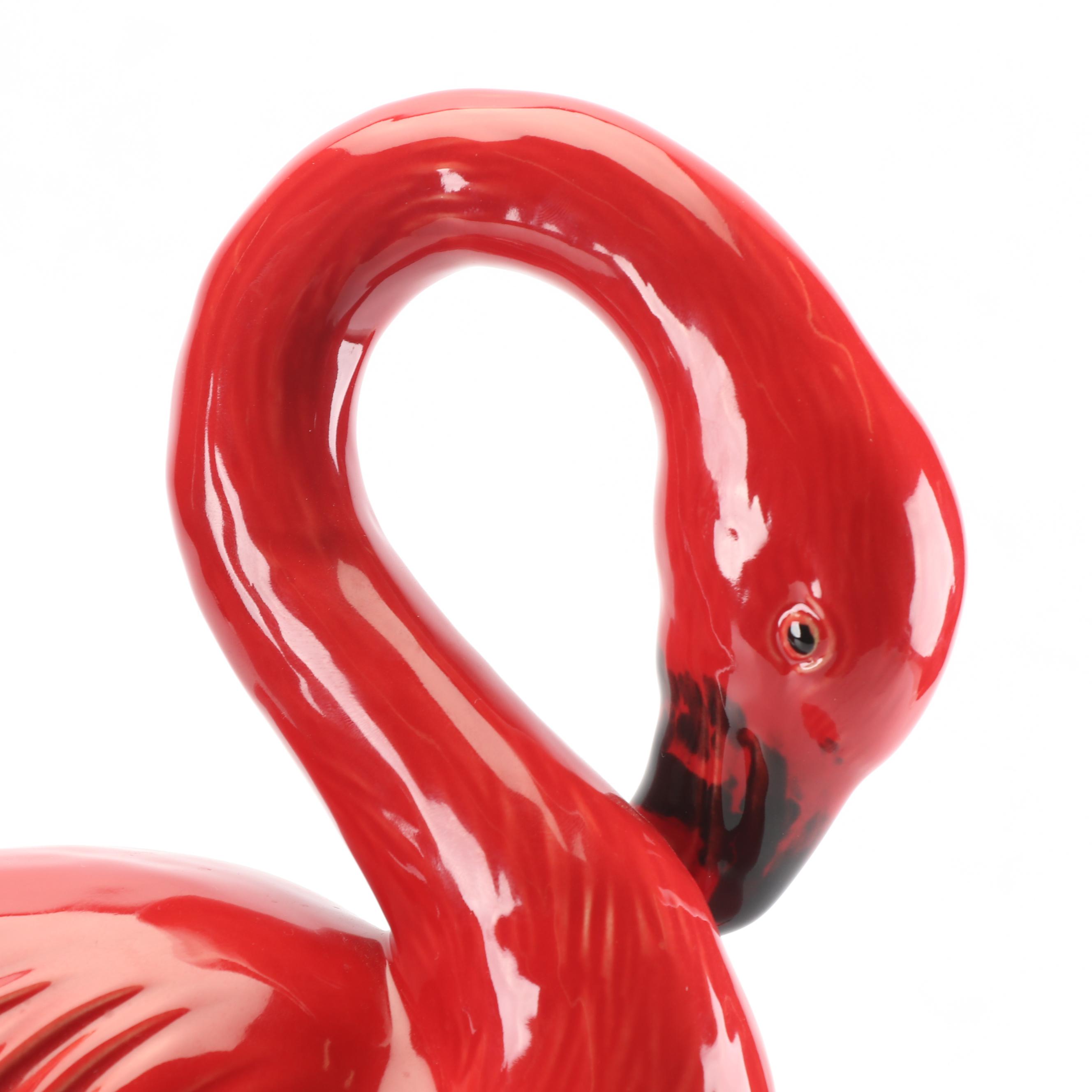 Pair of Ceramic Flamingo Figurines | EBTH