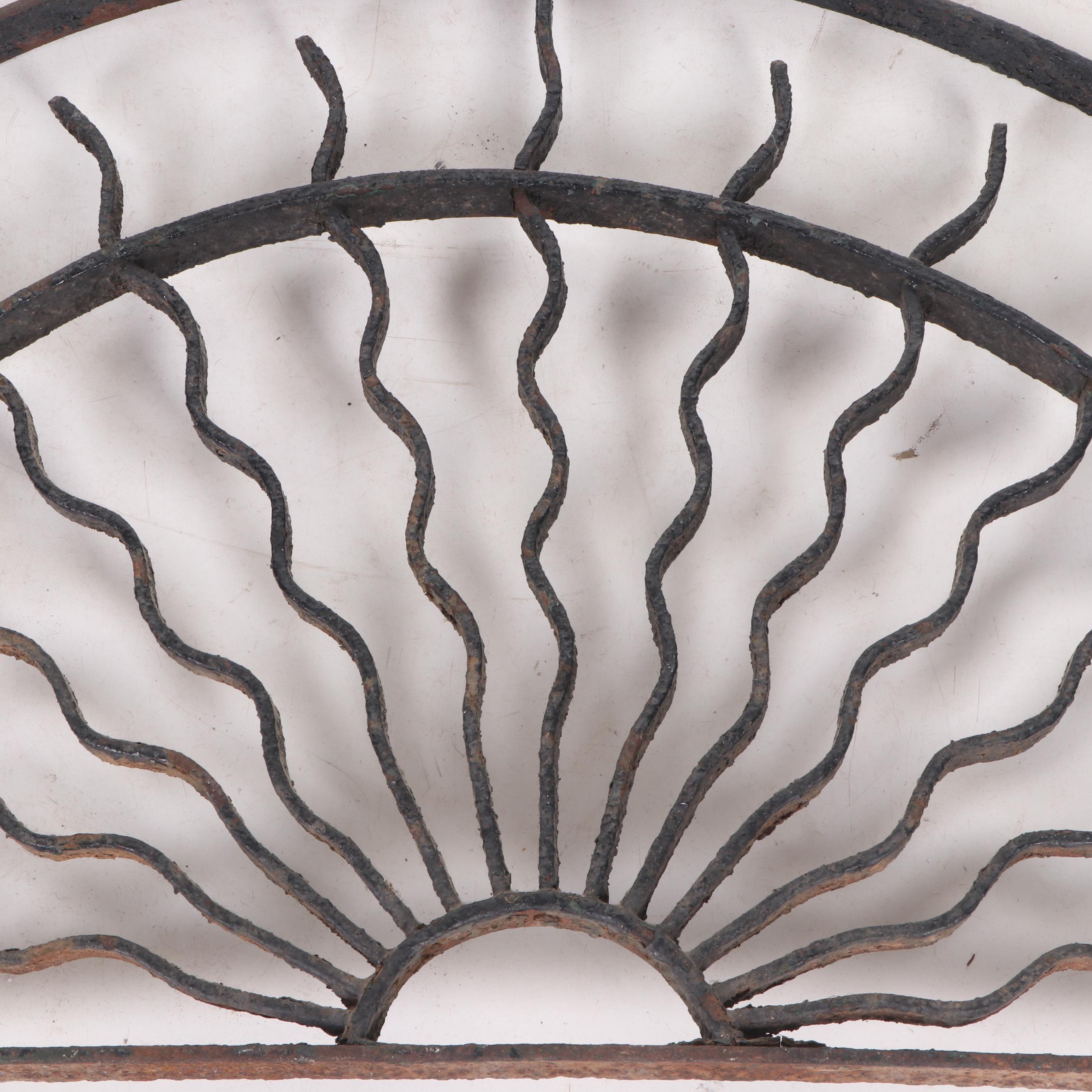 Cast Iron Sun Ray Motif Fireplace Screen, Vintage | EBTH