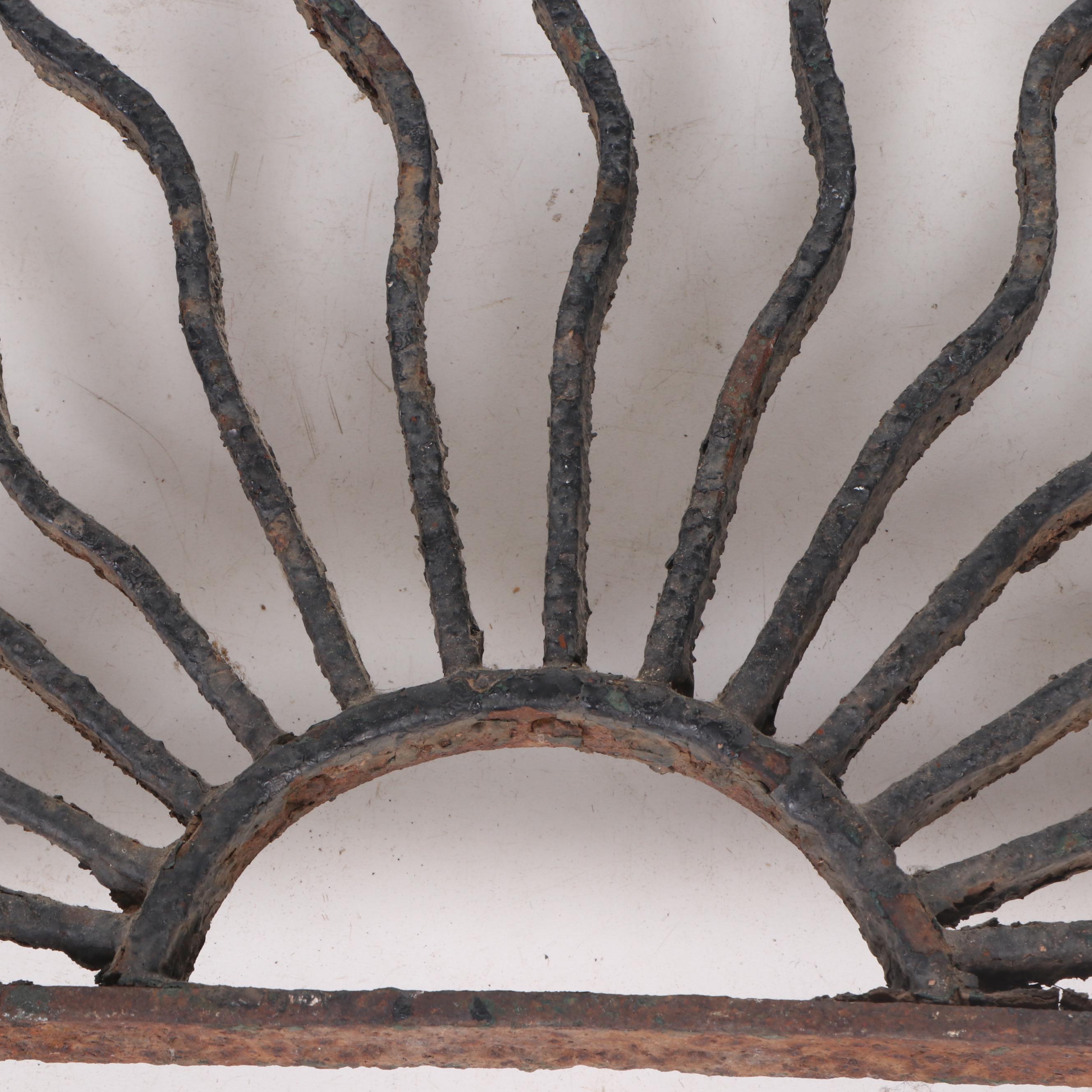 Cast Iron Sun Ray Motif Fireplace Screen, Vintage | EBTH