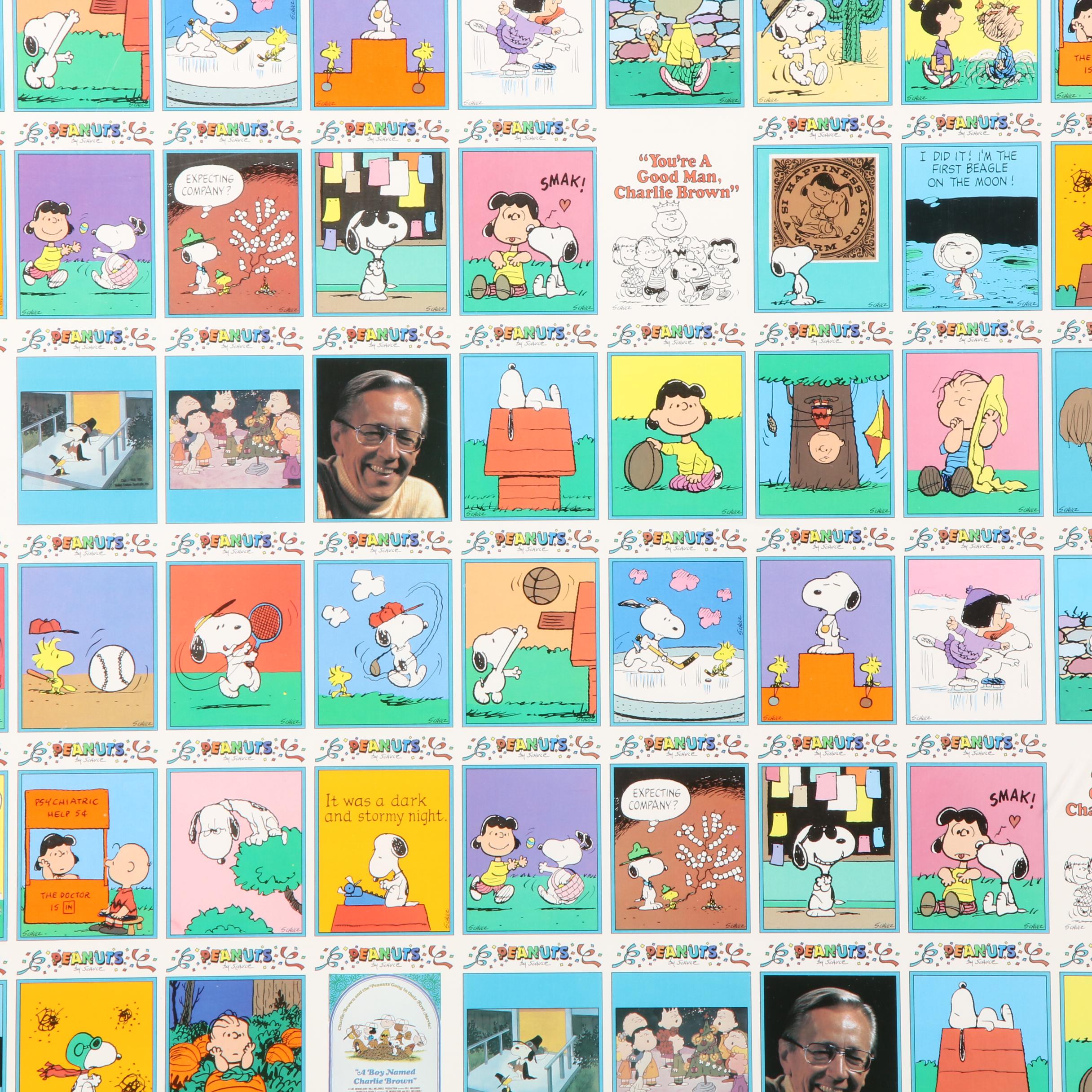 Peanuts Framed Uncut Sheet of Trading Cards | EBTH