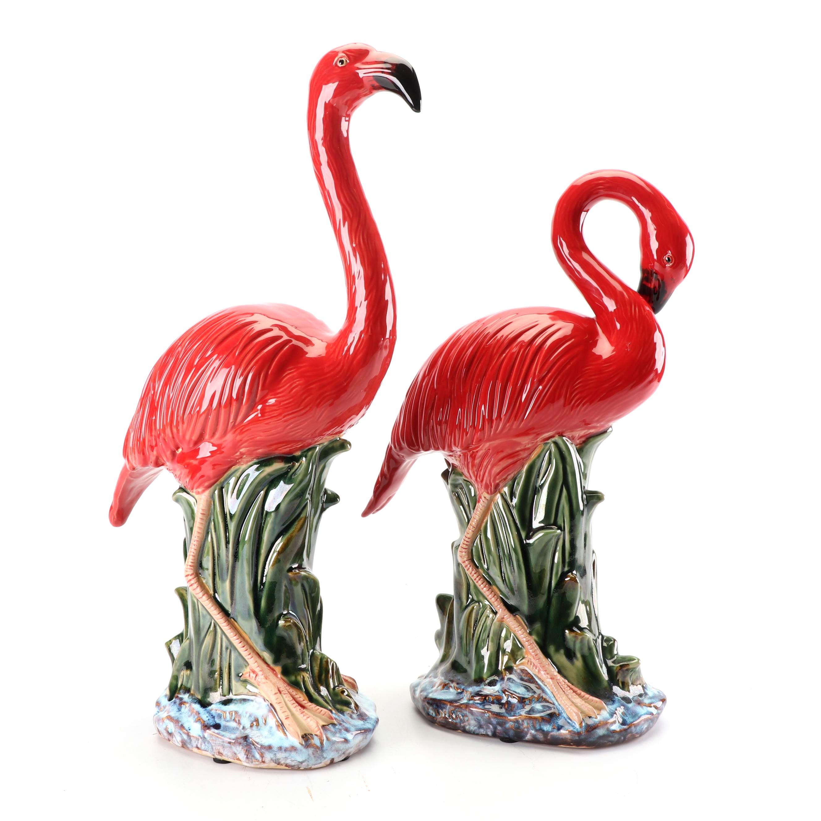 Pair of Ceramic Flamingo Figurines | EBTH