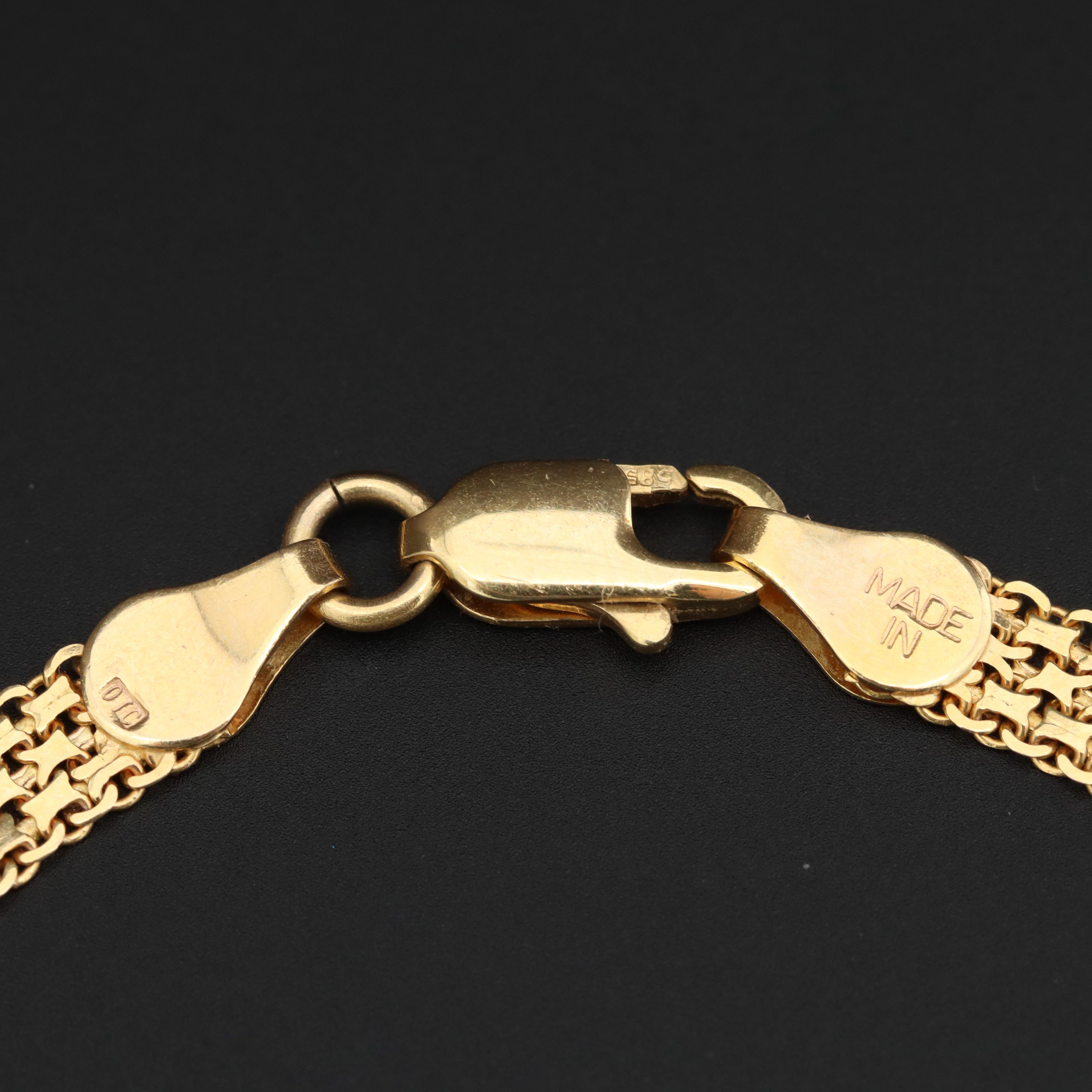 14K Yellow Gold Bismark Chain Bracelet | EBTH