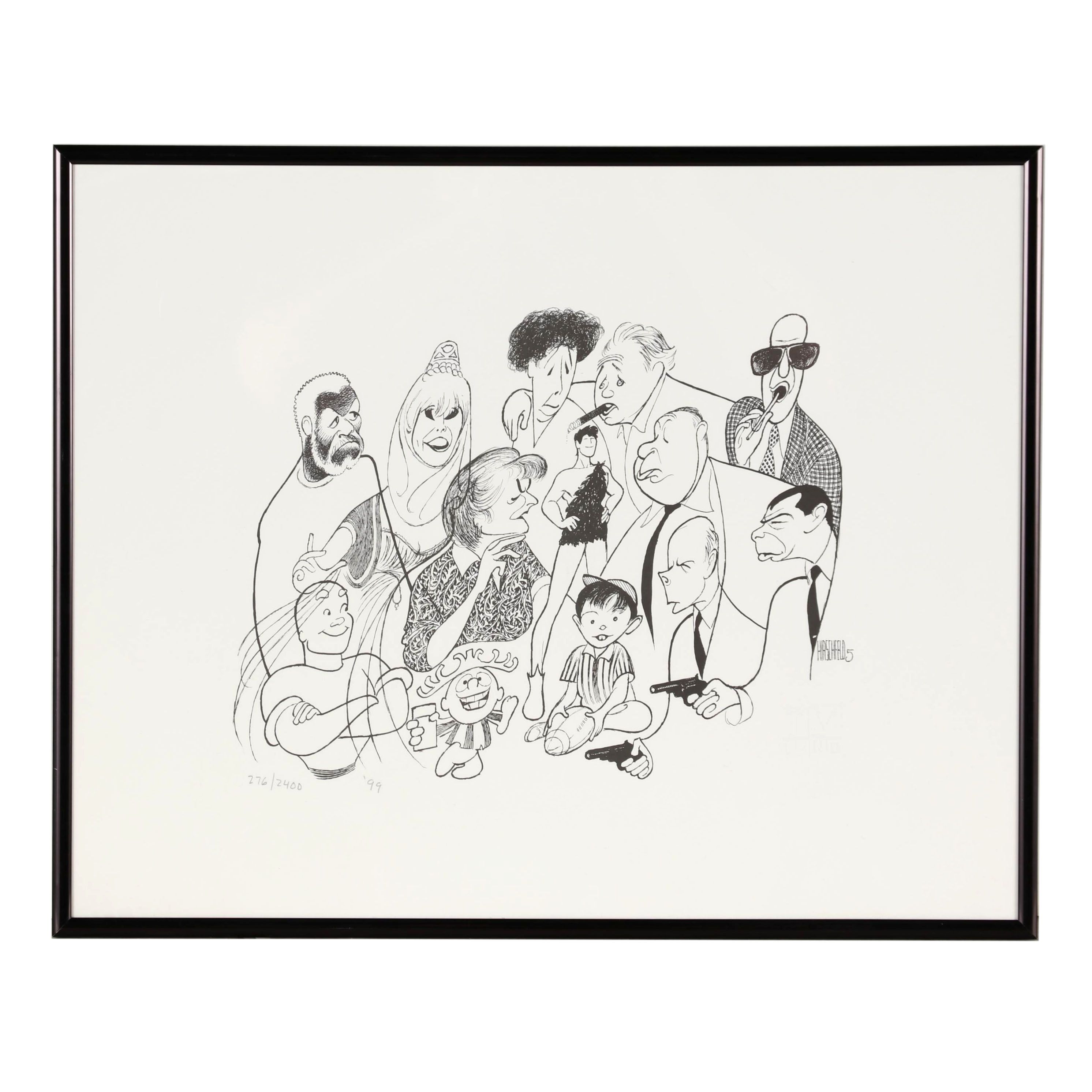 Albert "Al" Hirschfeld Caricature Lithograph "TV Land 5" | EBTH