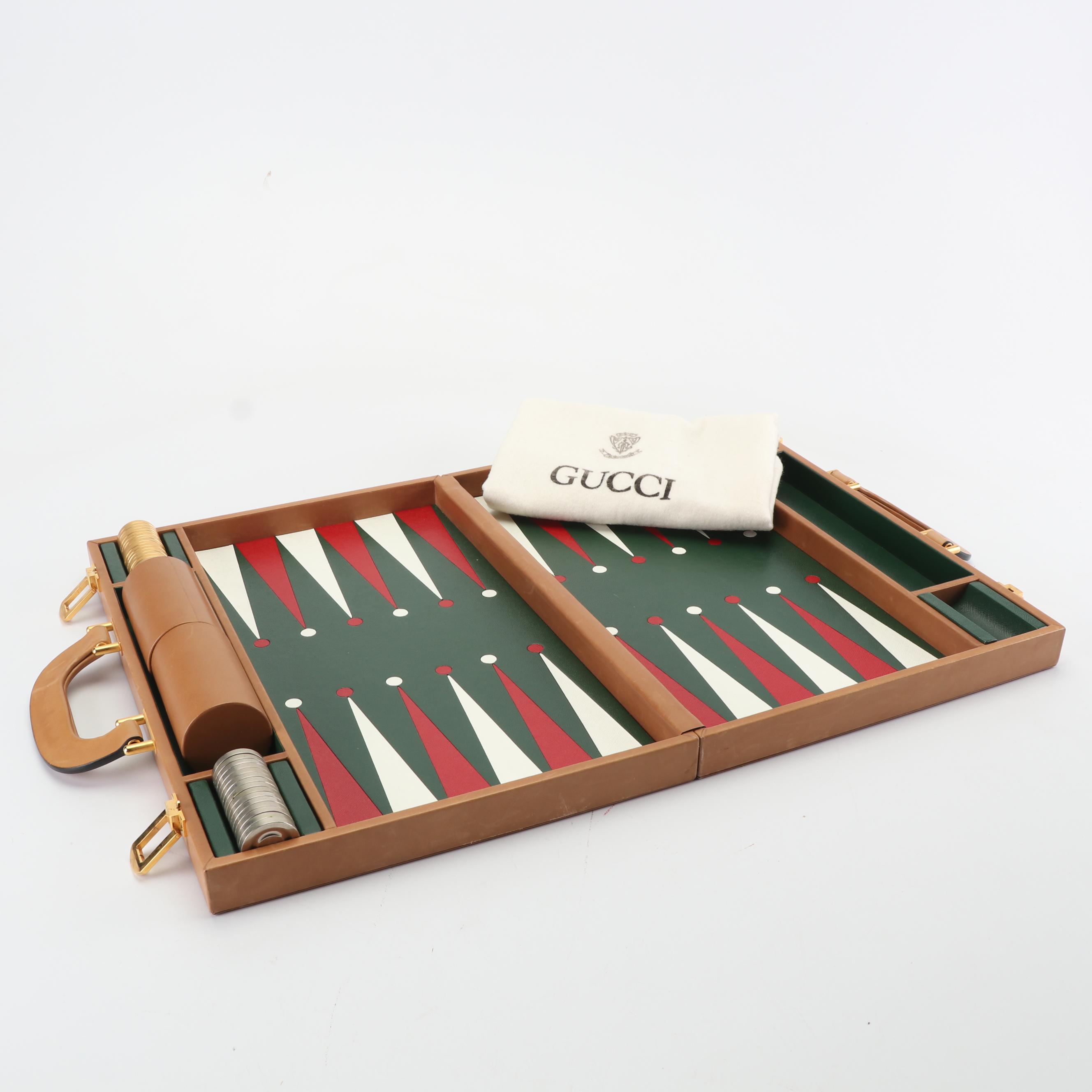 Gucci Leather Travel Backgammon Set | EBTH