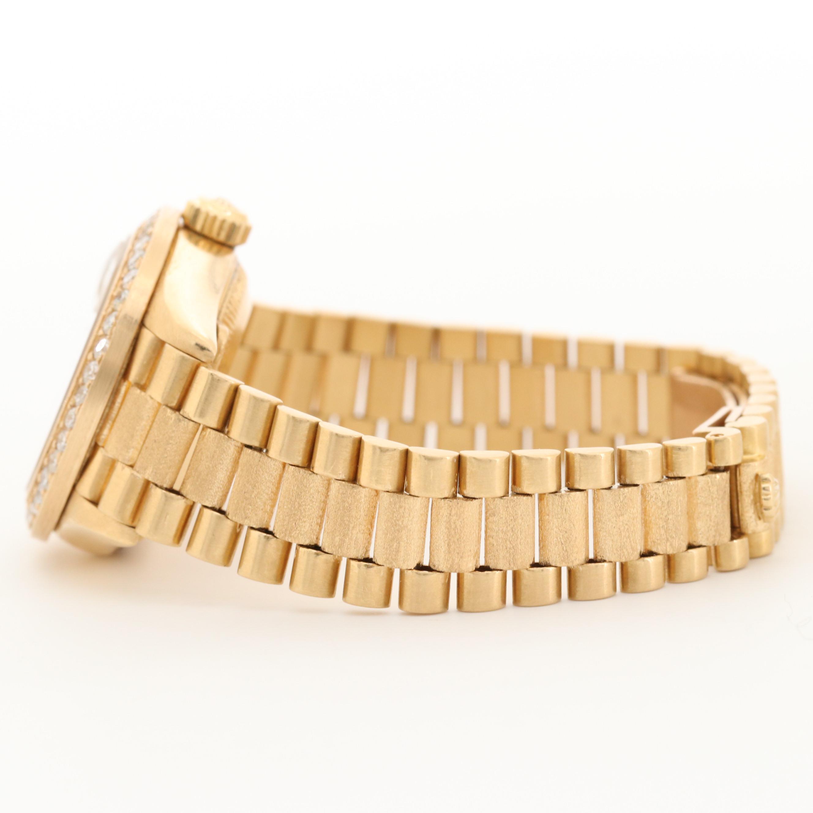 Rolex Datejust President 18K Gold Automatic Wristwatch With 1.20 CTW ...