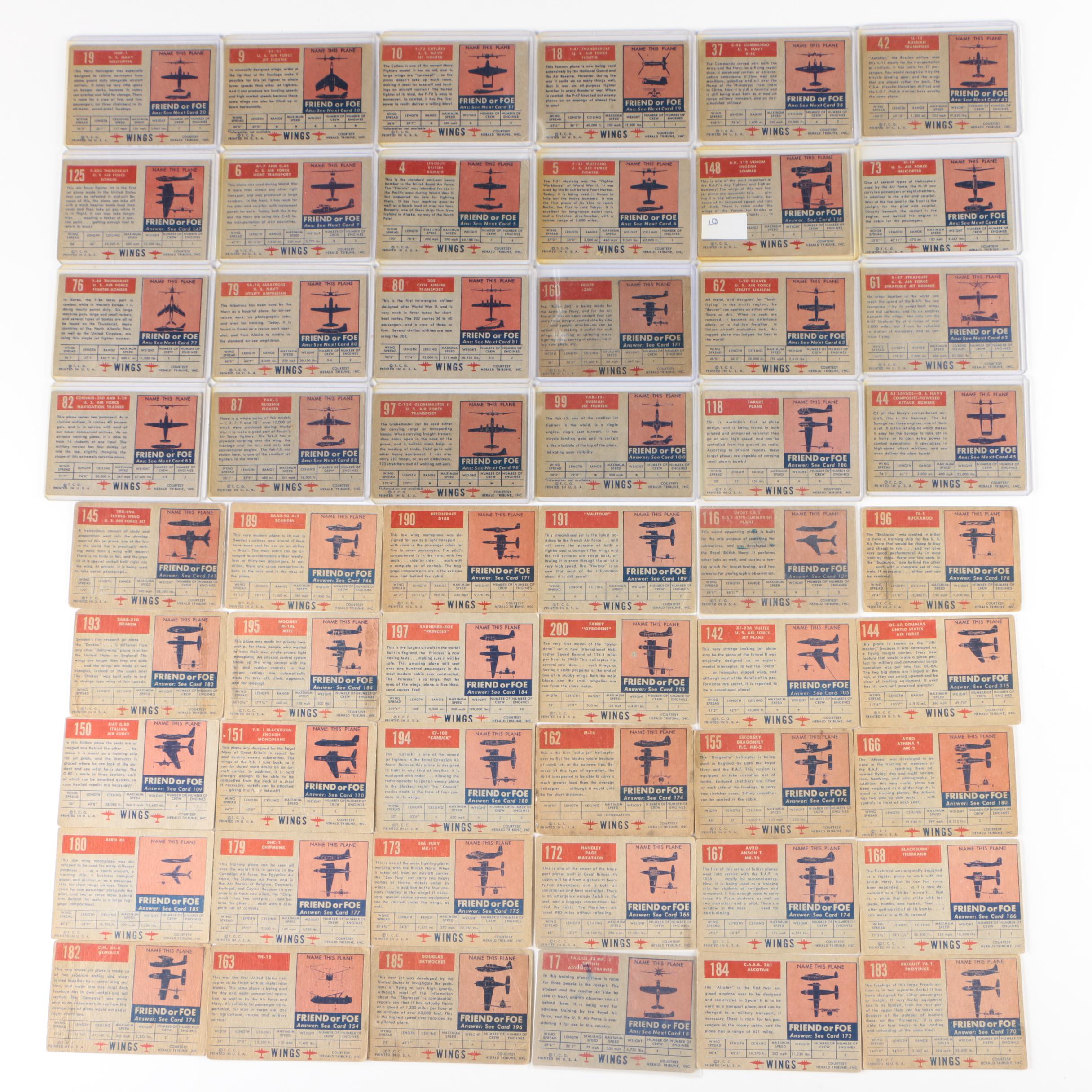 1952 Topps "Wings: Friend or Foe" Military Aircraft Trading Cards | EBTH