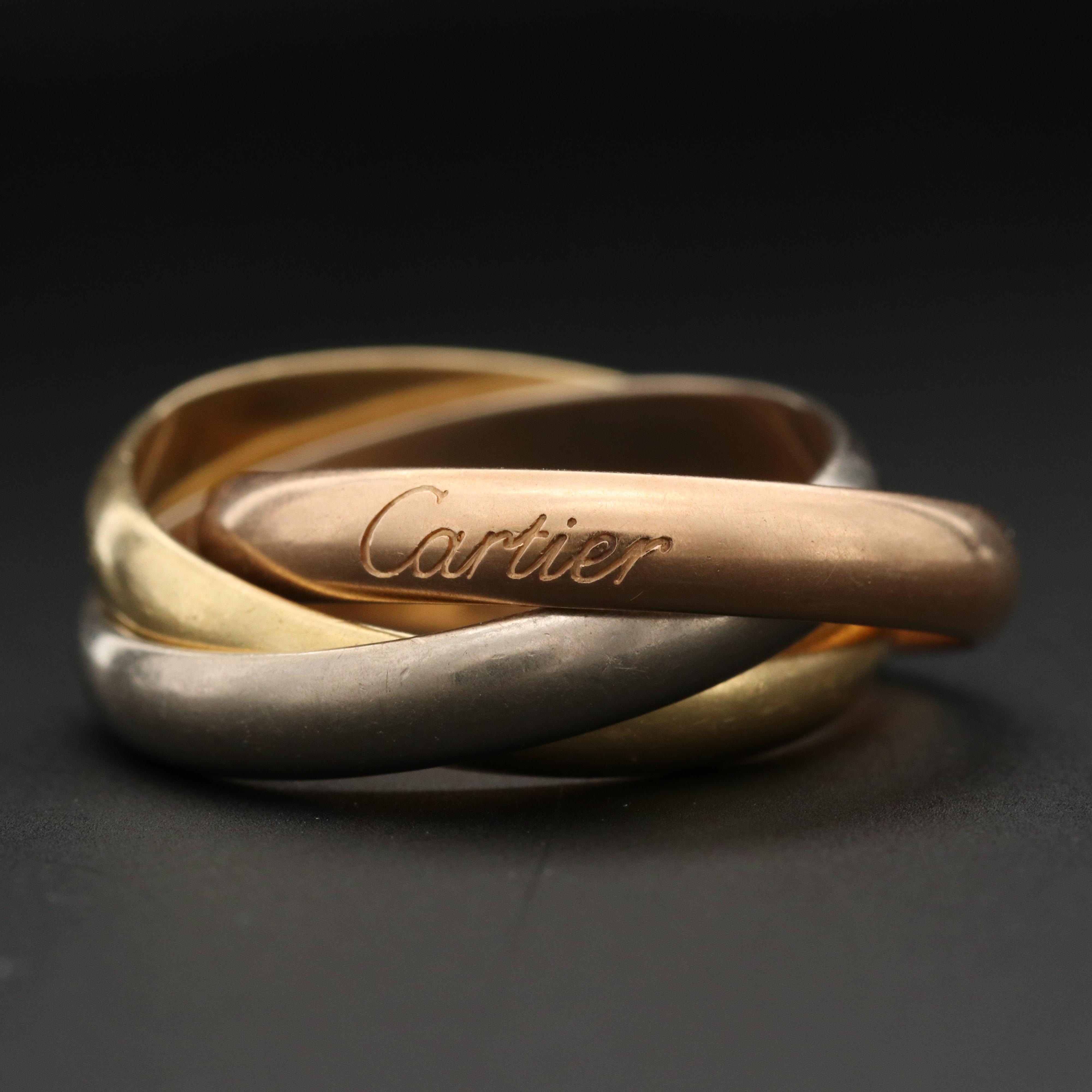Trinity de Cartier 18K Tri-Color Gold Rolling Ring | EBTH