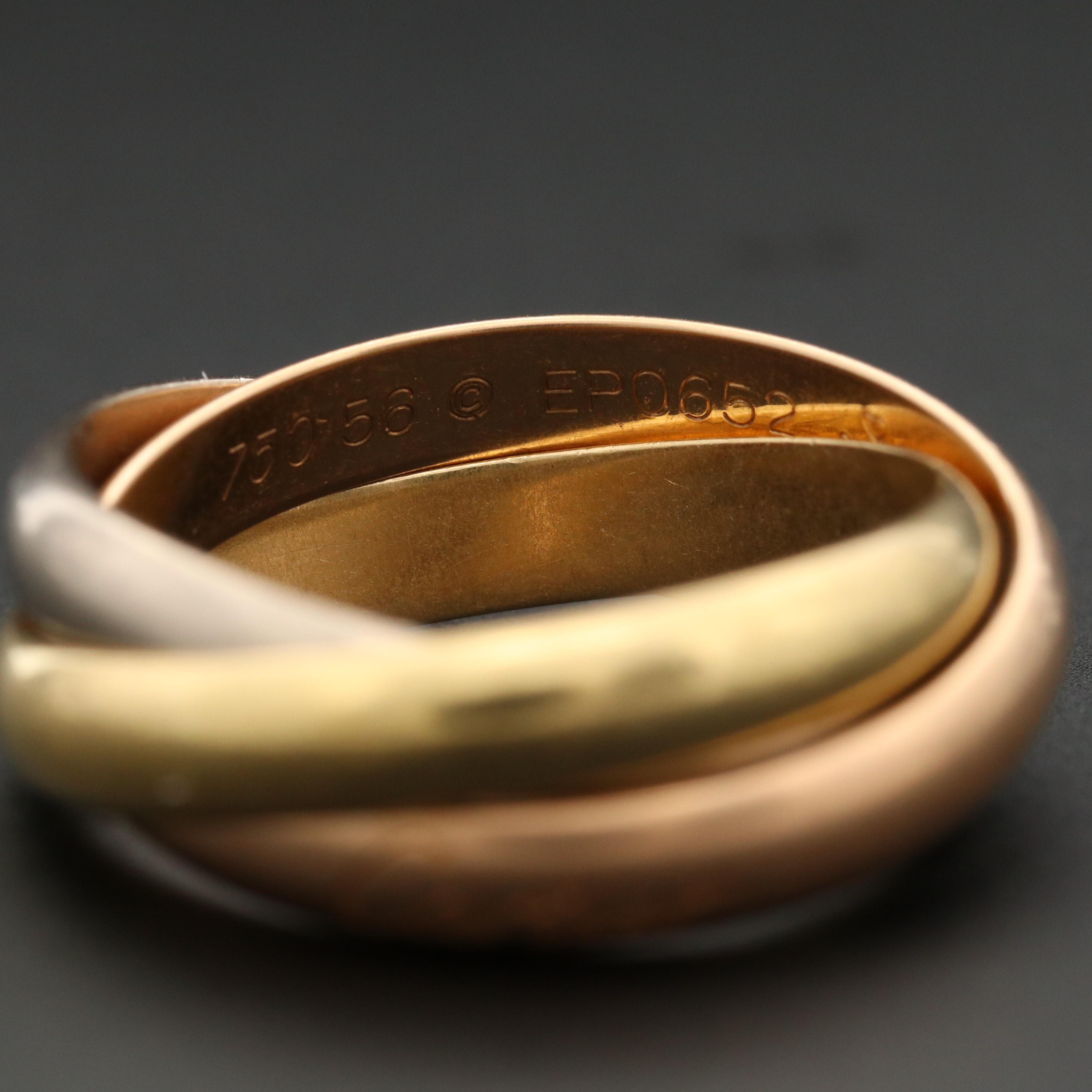 Trinity de Cartier 18K Tri-Color Gold Rolling Ring | EBTH