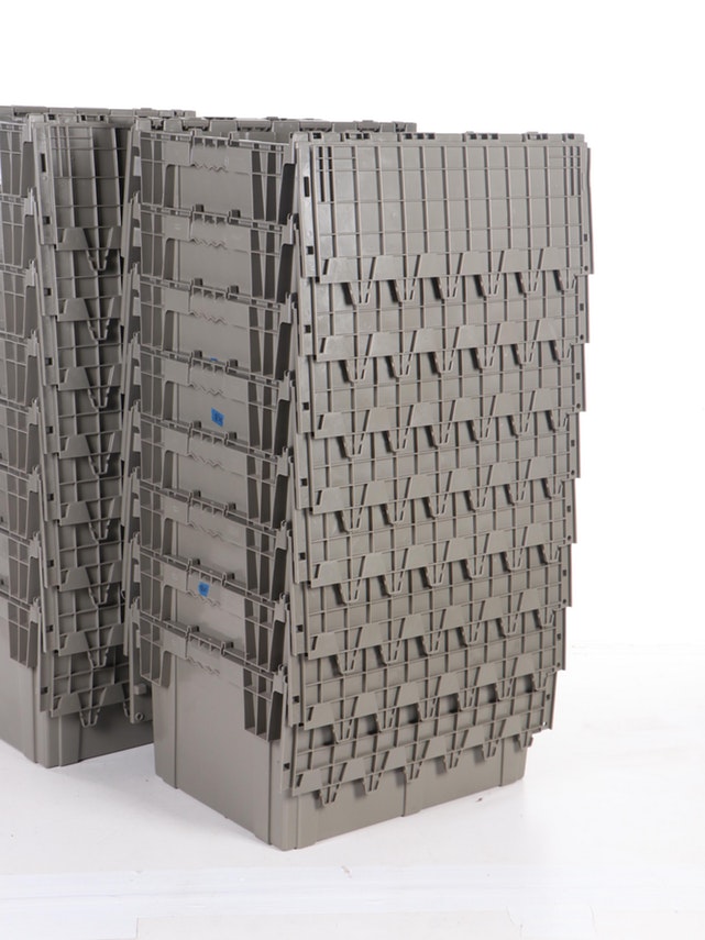 Sixteen Grey Plastic Storage Totes | EBTH