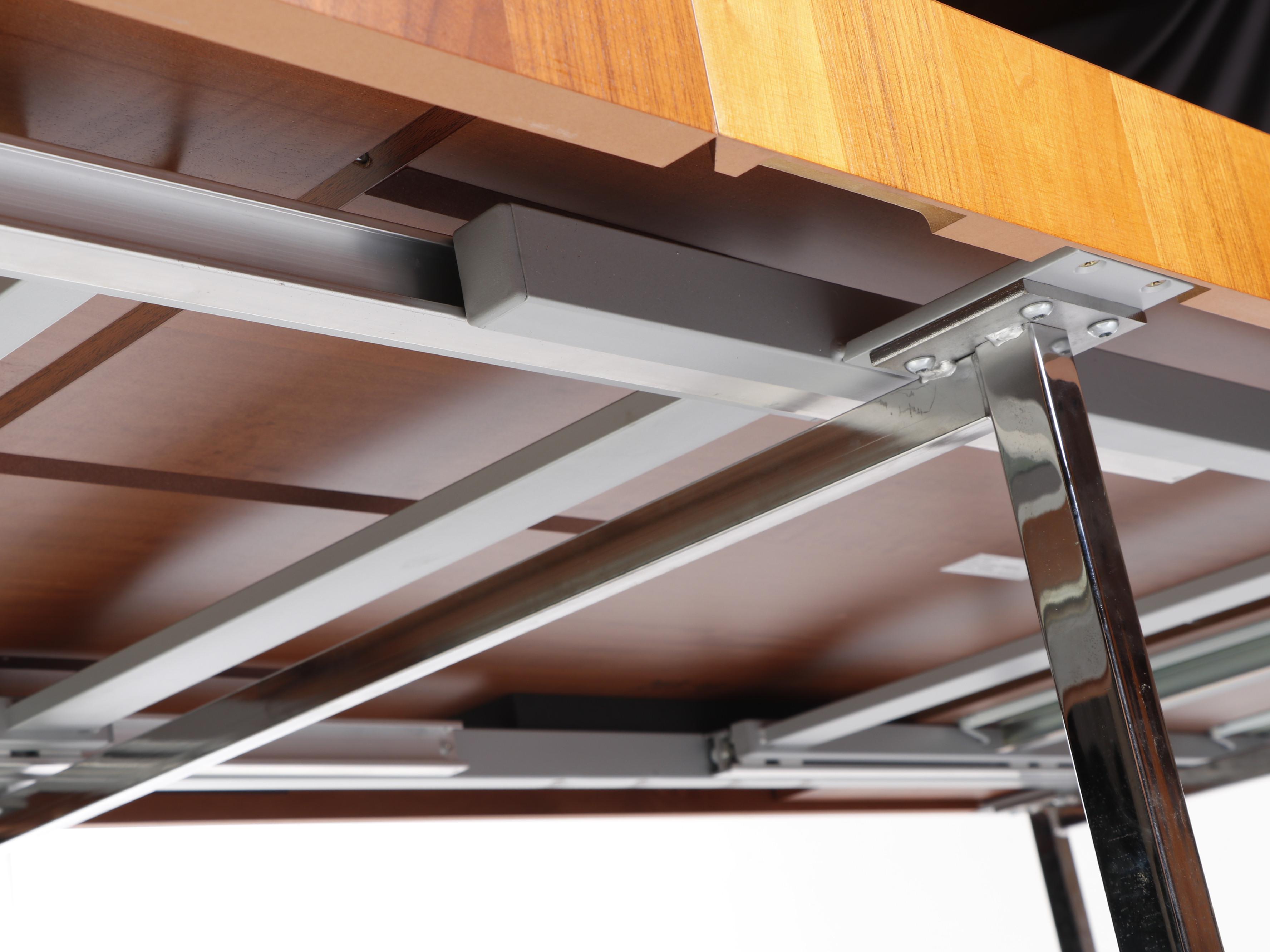 Calligaris Spa Italian Walnut and Steel Draw-Leaf Dining Table | EBTH