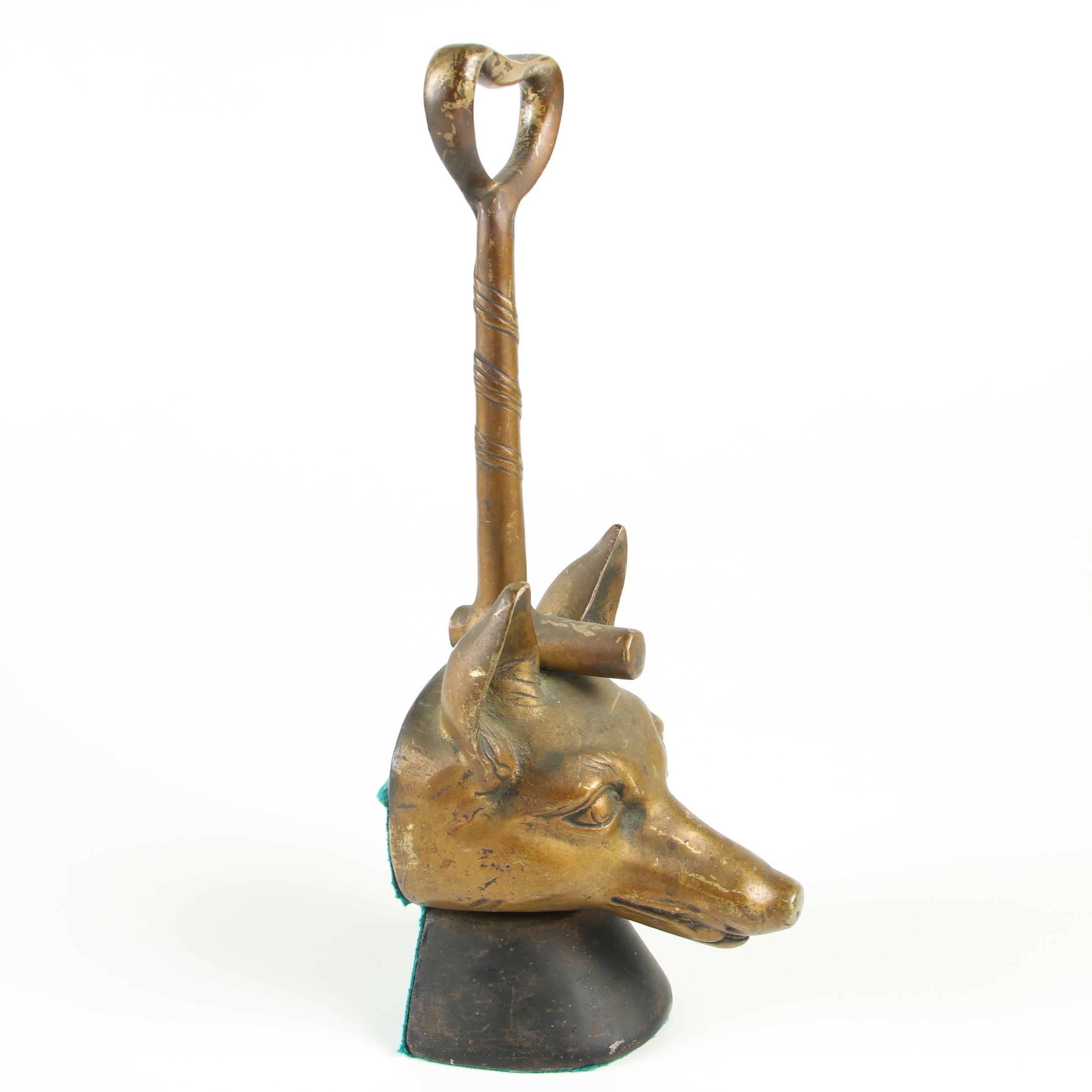 Brass Figural Fox Head Doorstop, Late 19th Early 20th Century | EBTH