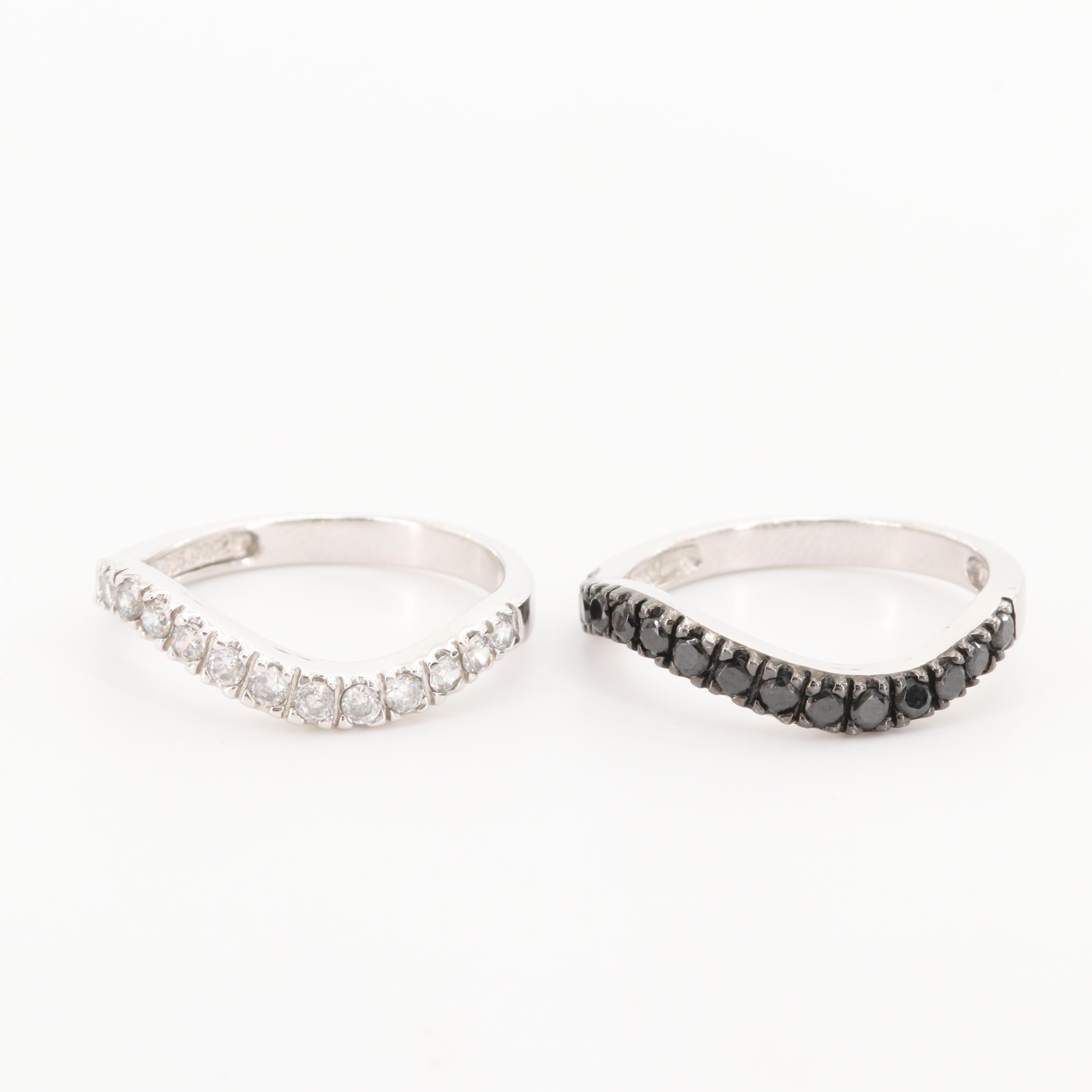 Sterling Silver Cubic Zirconia Stacking Rings | EBTH