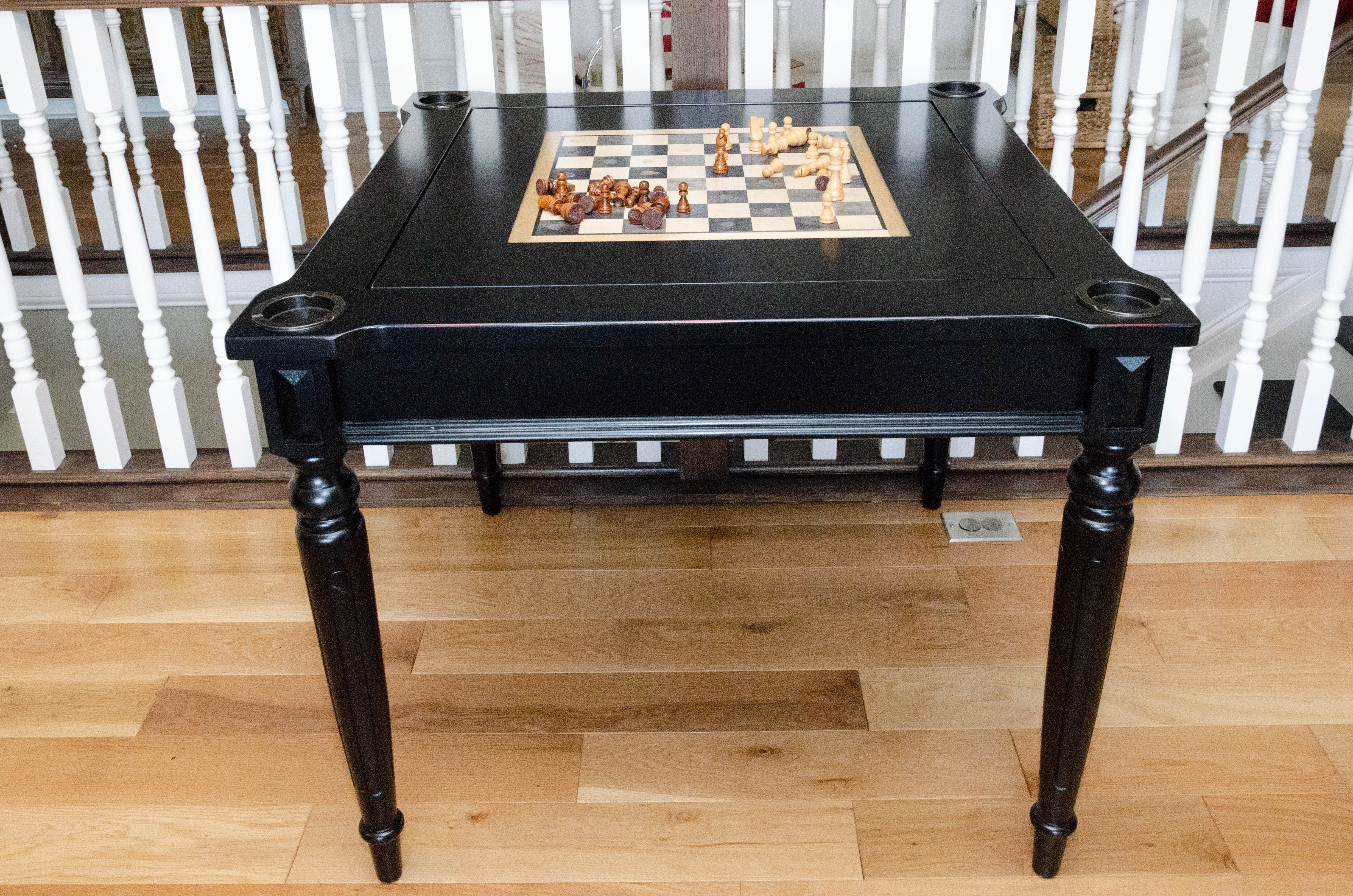 Versatile Game Table in Ebonized Wood Frame with Accessories | EBTH