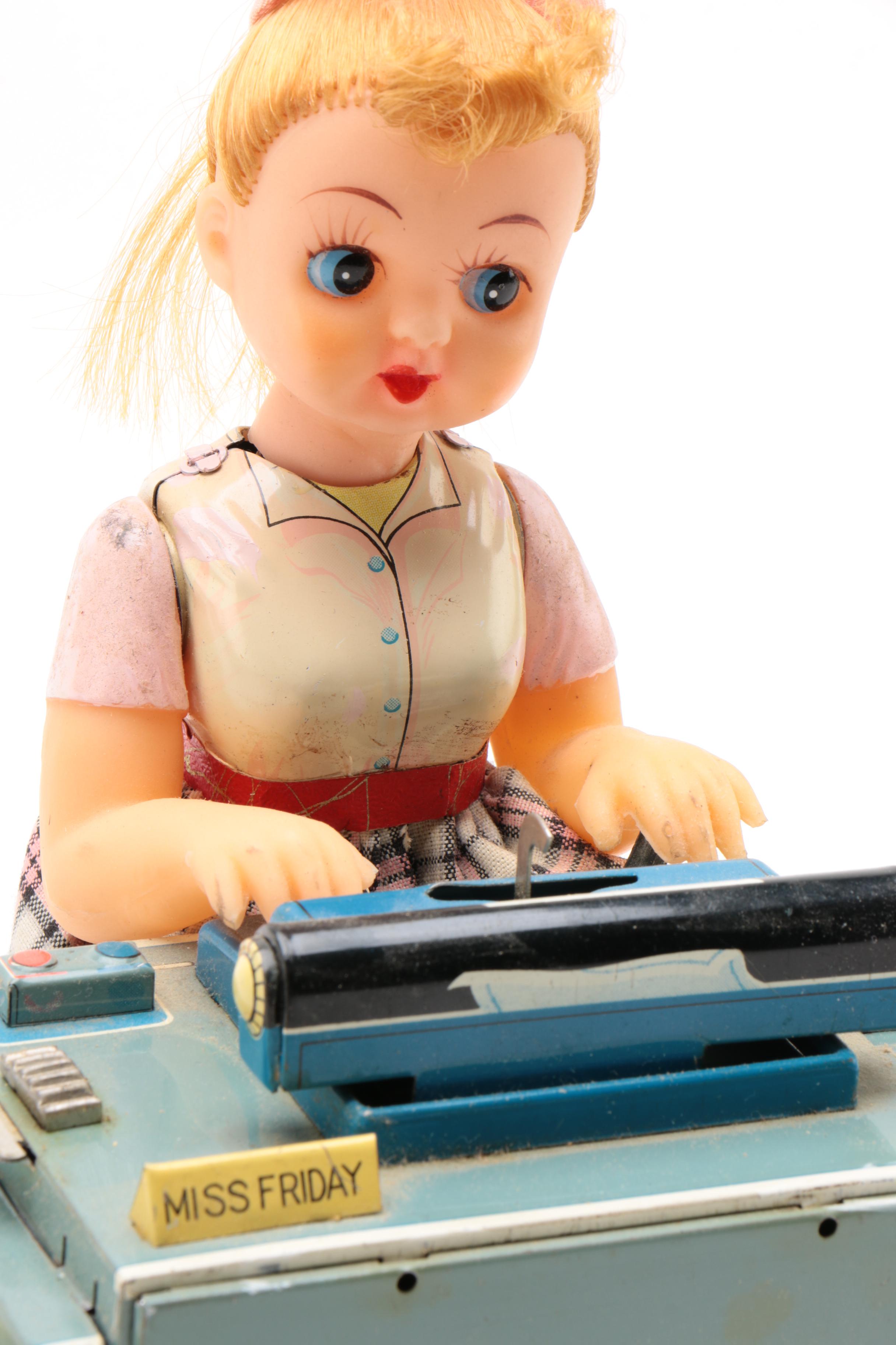 Japanese "Miss Friday The Typist" Battery Operated Toy in Original Box ...