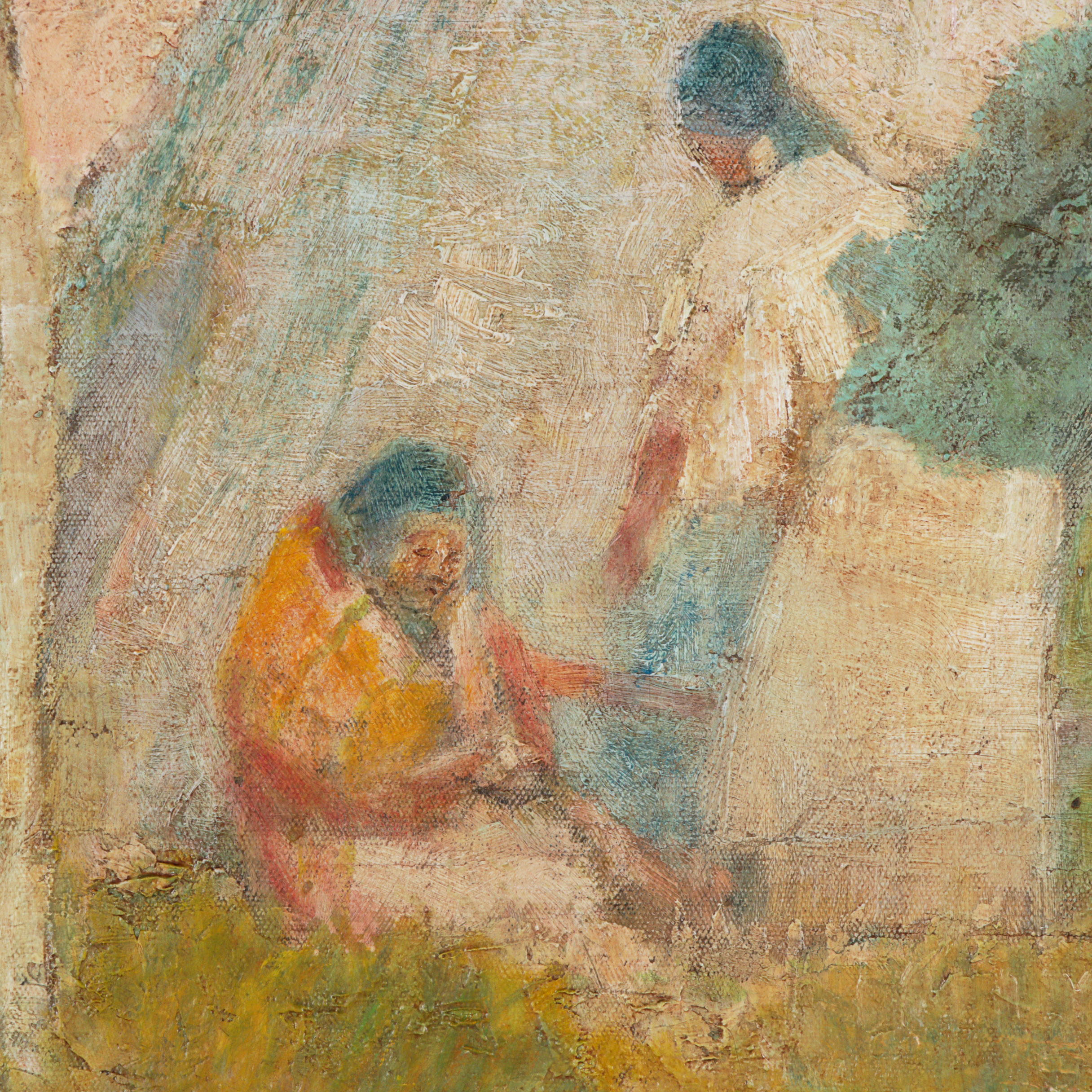 Edwin Willard Deming Monumental Oil Painting of Western Genre Scene | EBTH