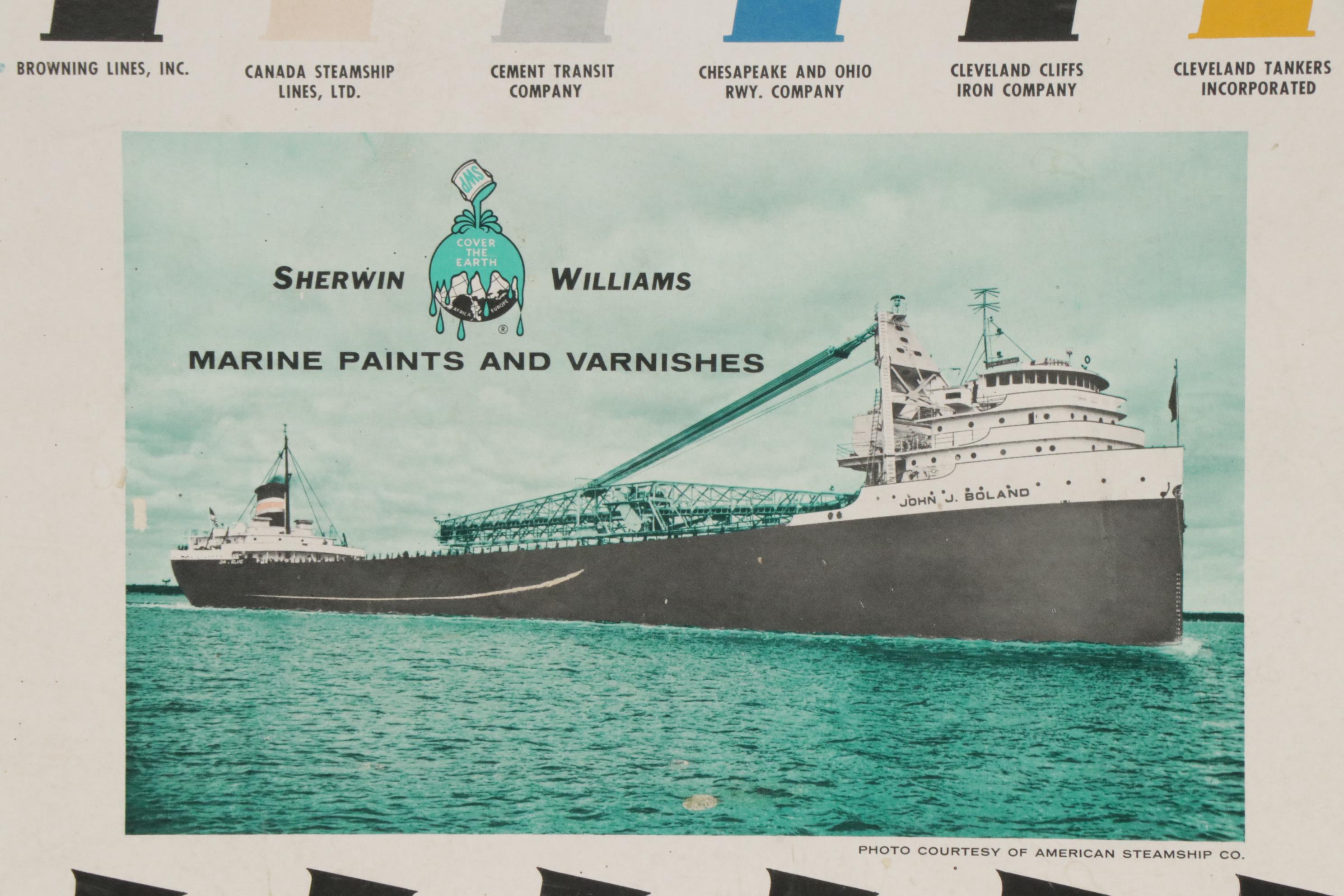 Sherwin-Williams Co. Lithograph Poster "Standard Colors: Great Lakes ...
