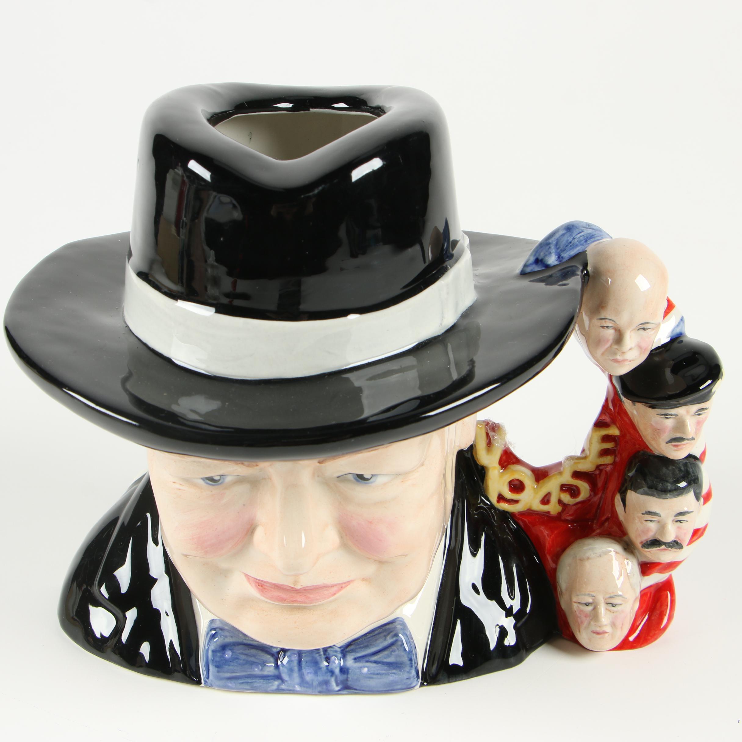 Winston Churchill Character Jug and "Yalta Tea Party" Teapot | EBTH