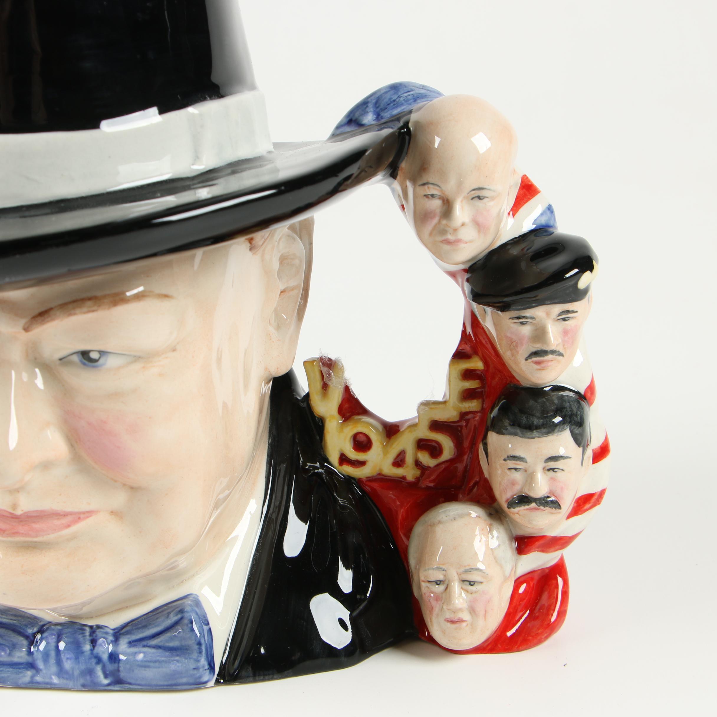 Winston Churchill Character Jug and "Yalta Tea Party" Teapot | EBTH