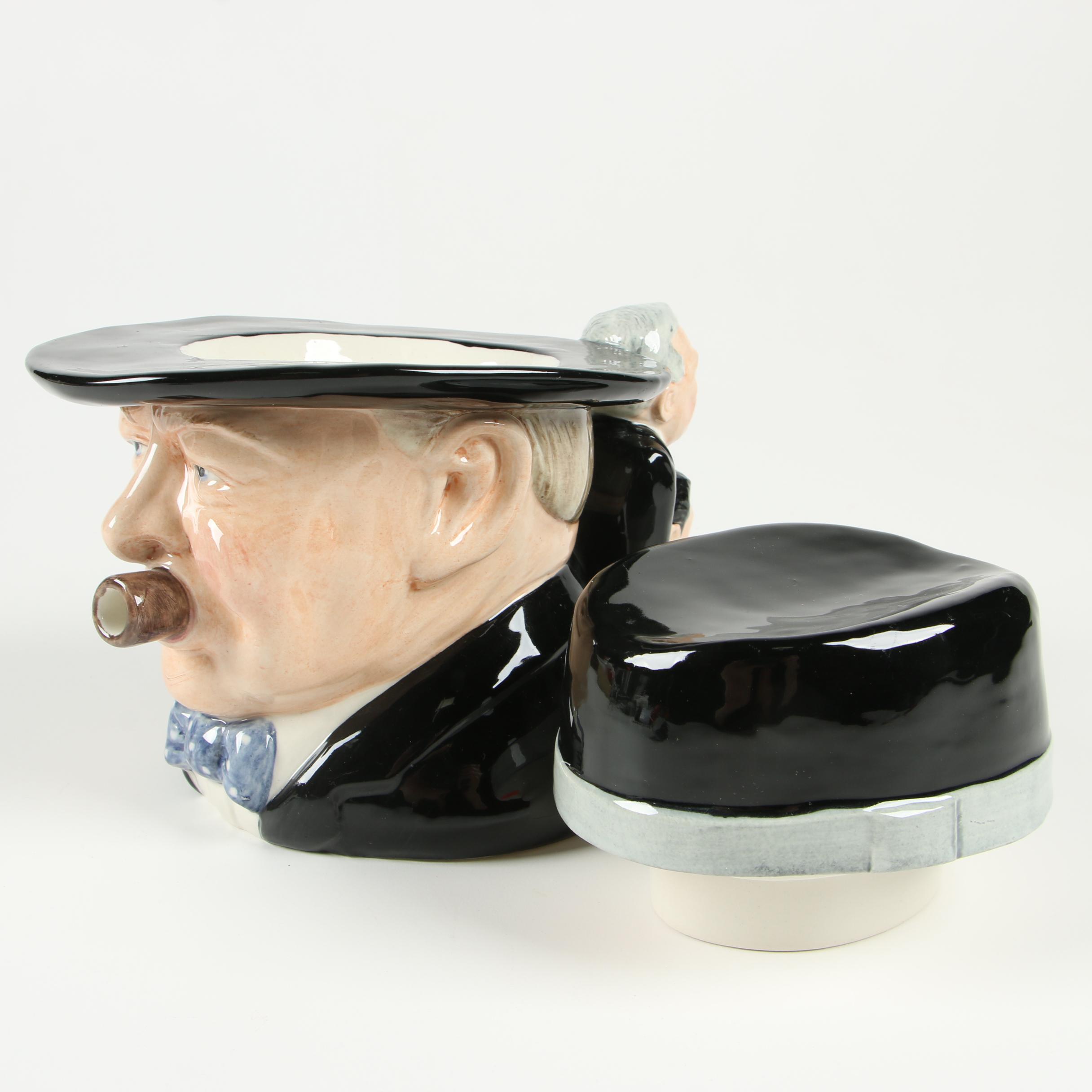 Winston Churchill Character Jug and "Yalta Tea Party" Teapot | EBTH