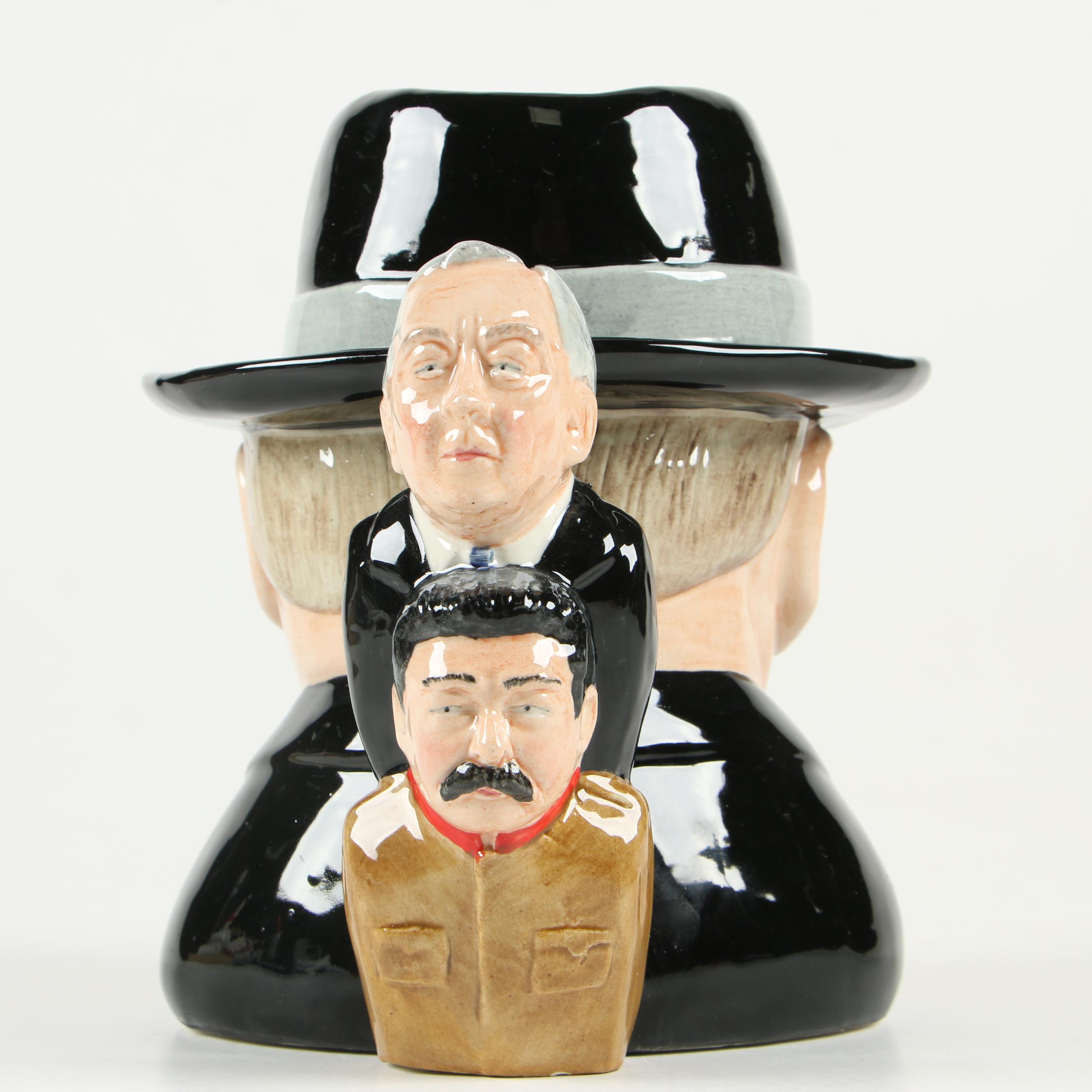 Winston Churchill Character Jug and "Yalta Tea Party" Teapot | EBTH