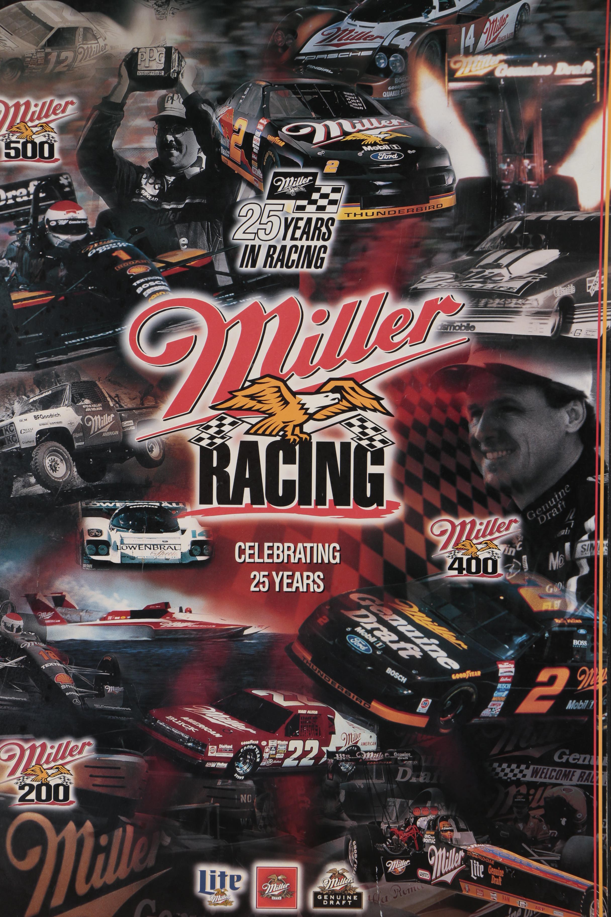 Miller NASCAR Racing Commemorative Poster | EBTH