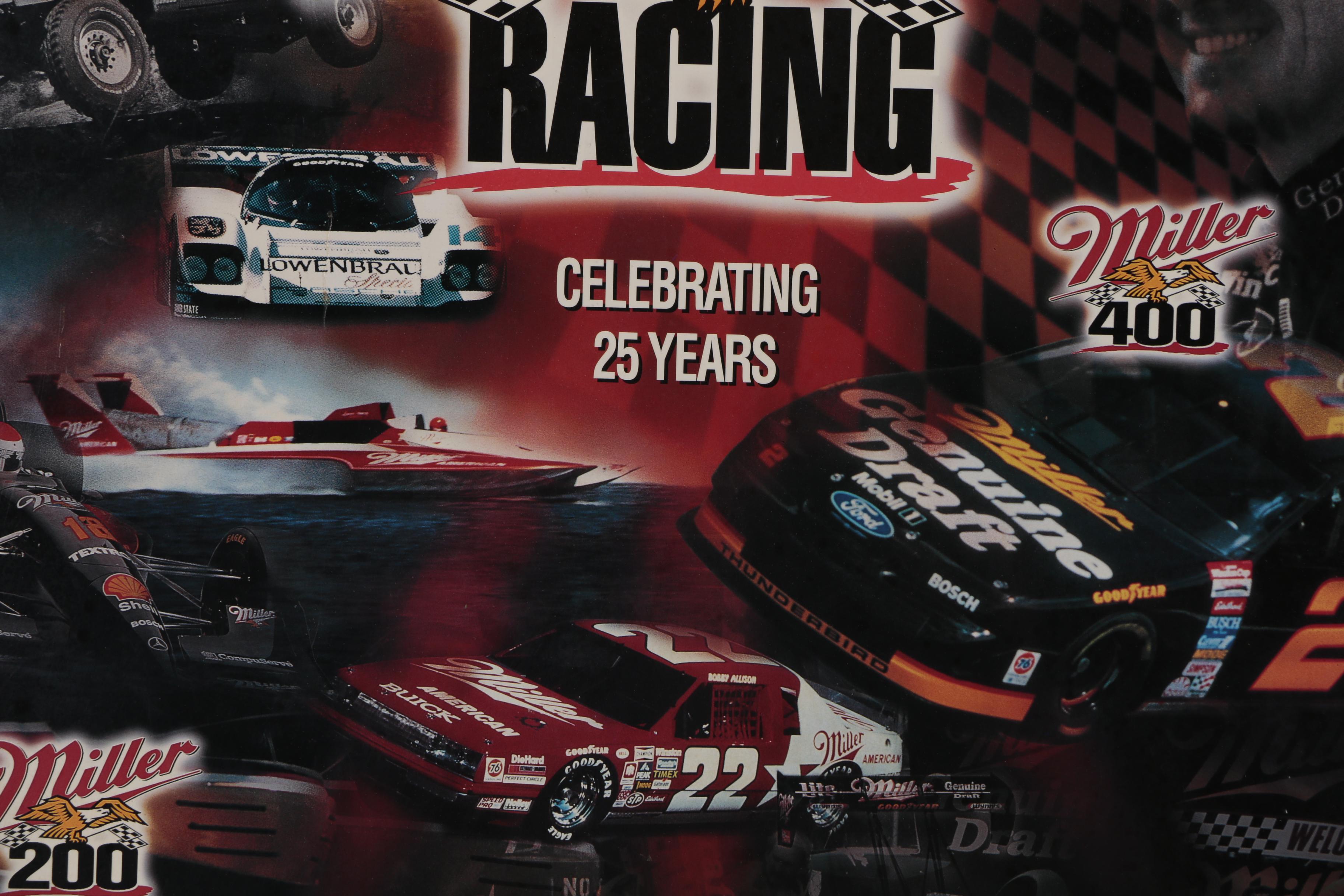 Miller NASCAR Racing Commemorative Poster | EBTH