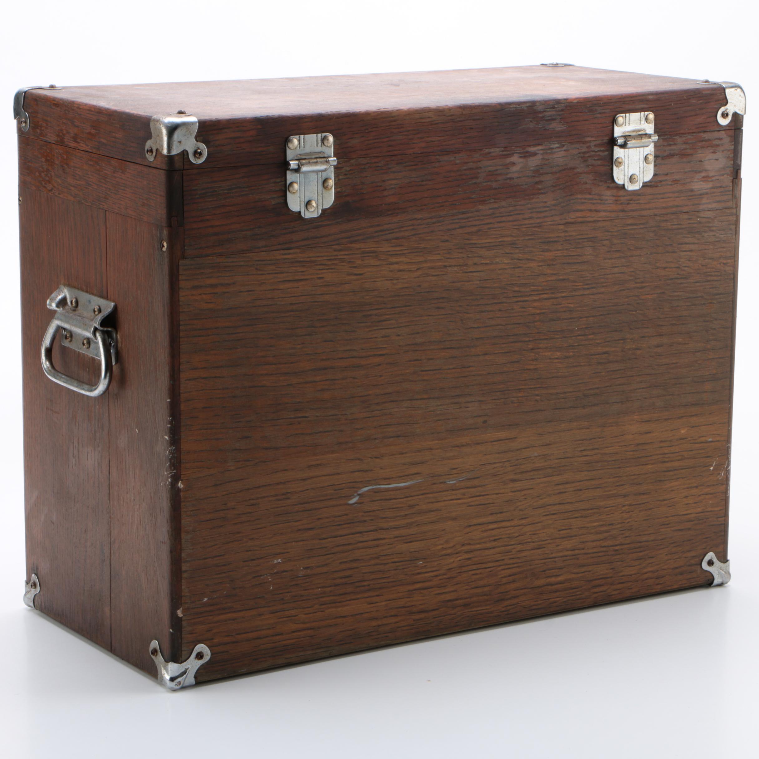 H. Gerstner & Sons Oak Wood Machinists Tool Chest, Model 042, Vintage ...