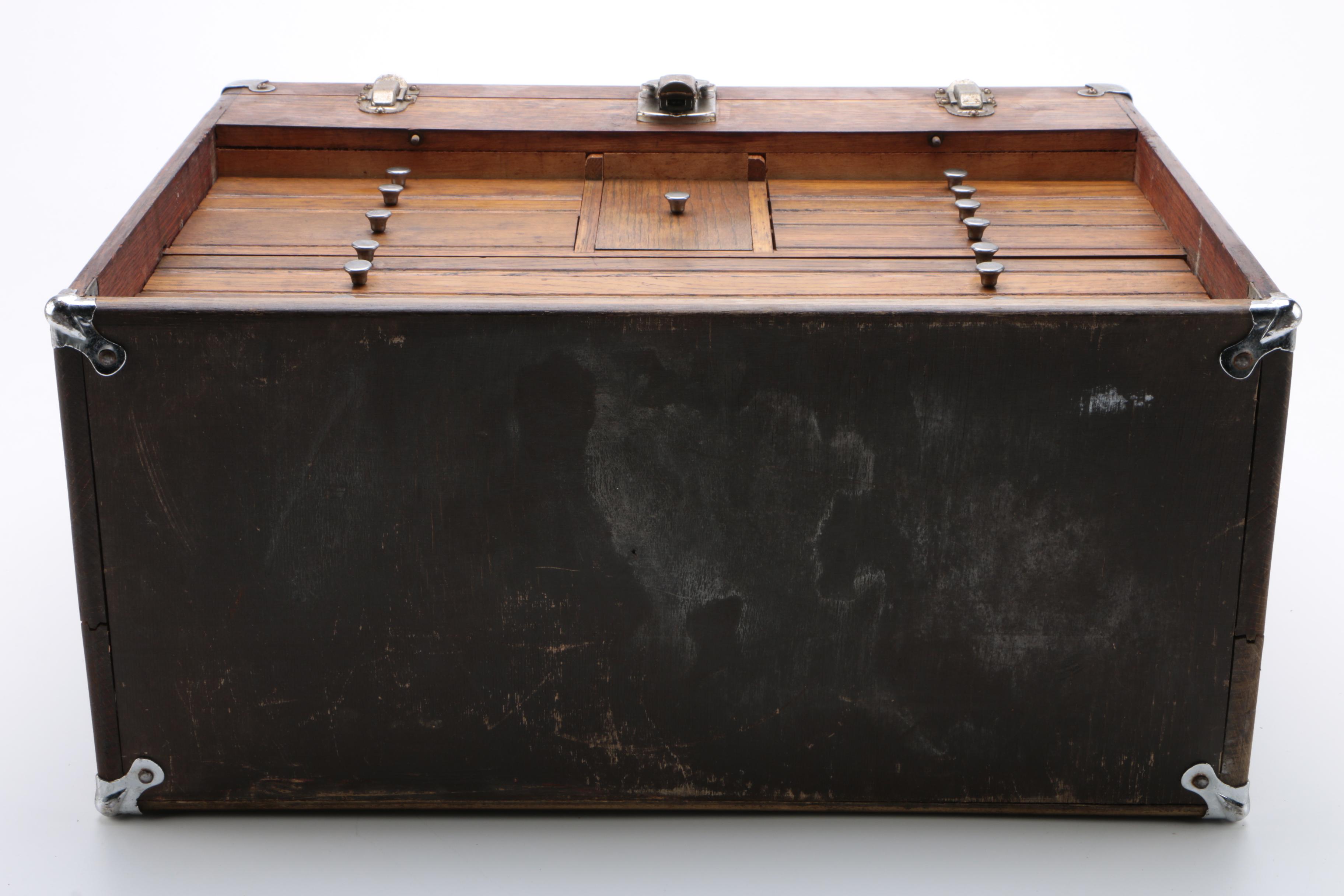 H. Gerstner & Sons Oak Wood Machinists Tool Chest, Model 042, Vintage ...