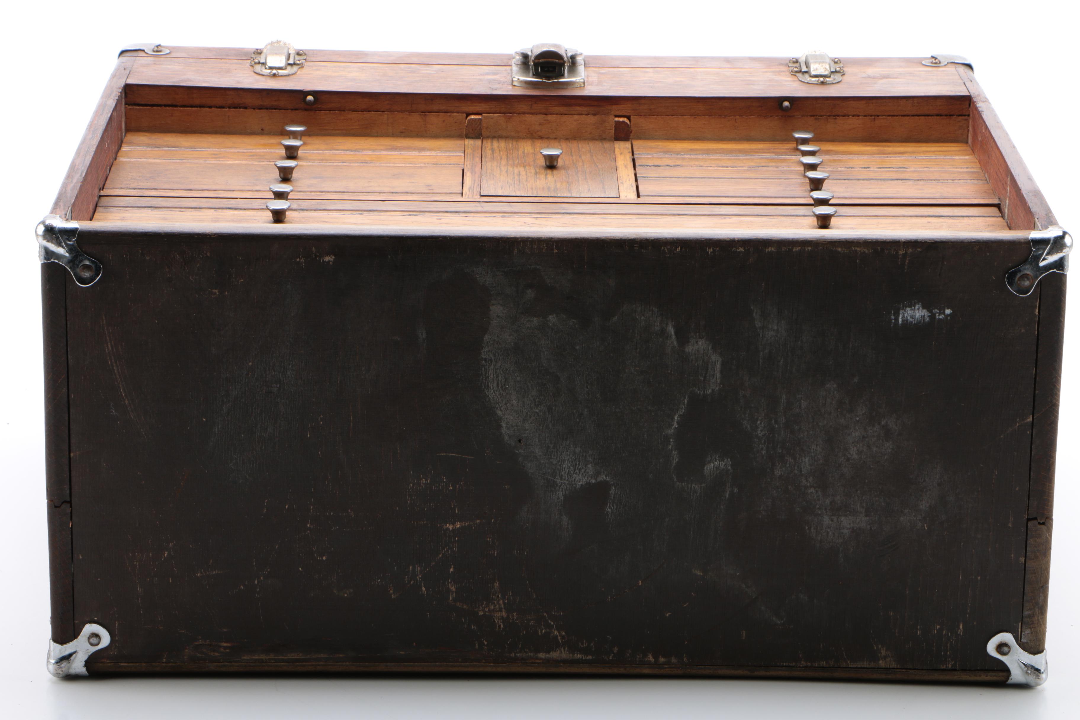 H. Gerstner & Sons Oak Wood Machinists Tool Chest, Model 042, Vintage ...