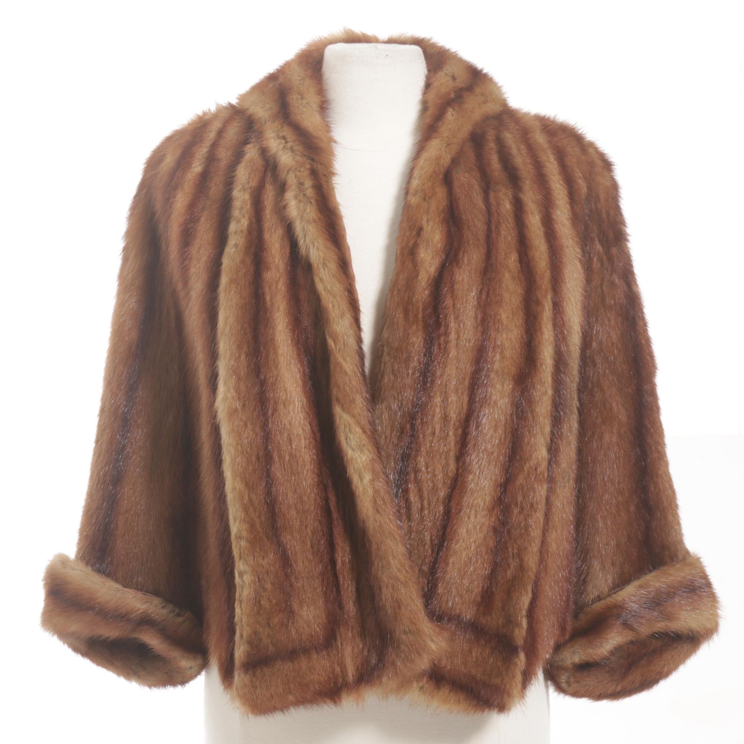 Marmot Fur Capelet with Turned-Back Cuffs, Vintage | EBTH