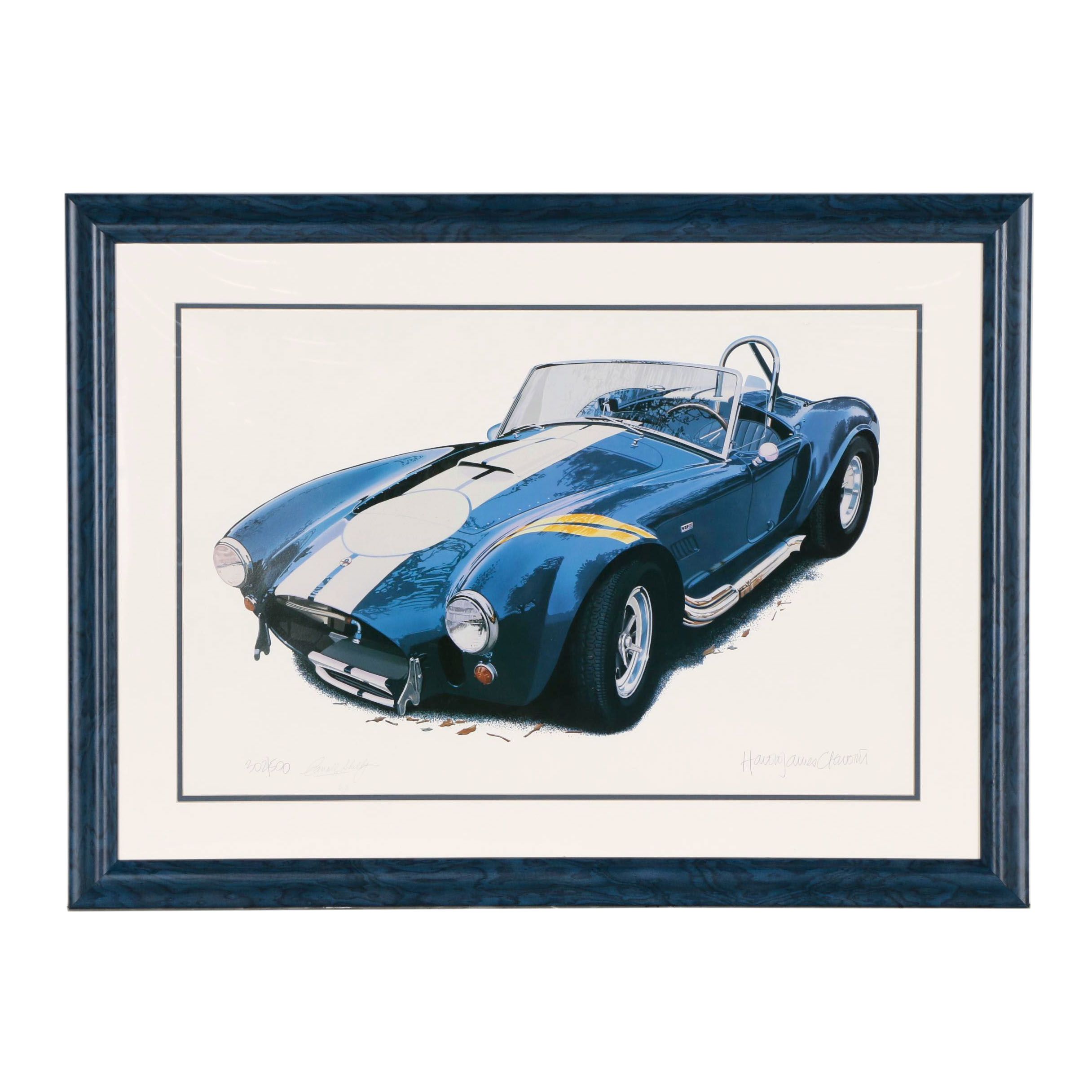 Carroll Shelby Autographed Harold James Cleworth Offset Lithograph | EBTH
