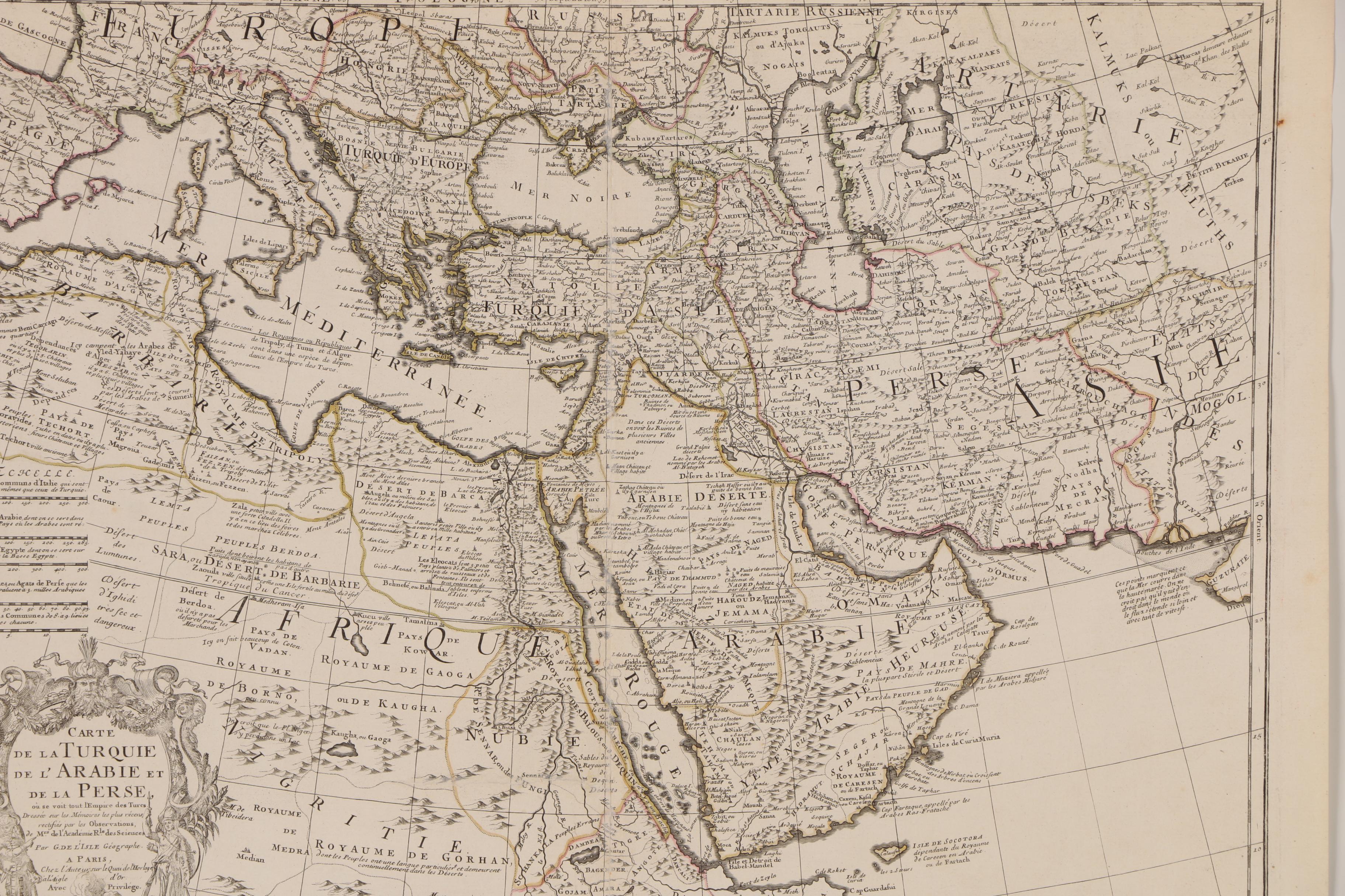 Philippe Buache after Guillame de l'Isle Atlas Map of the Middle East ...