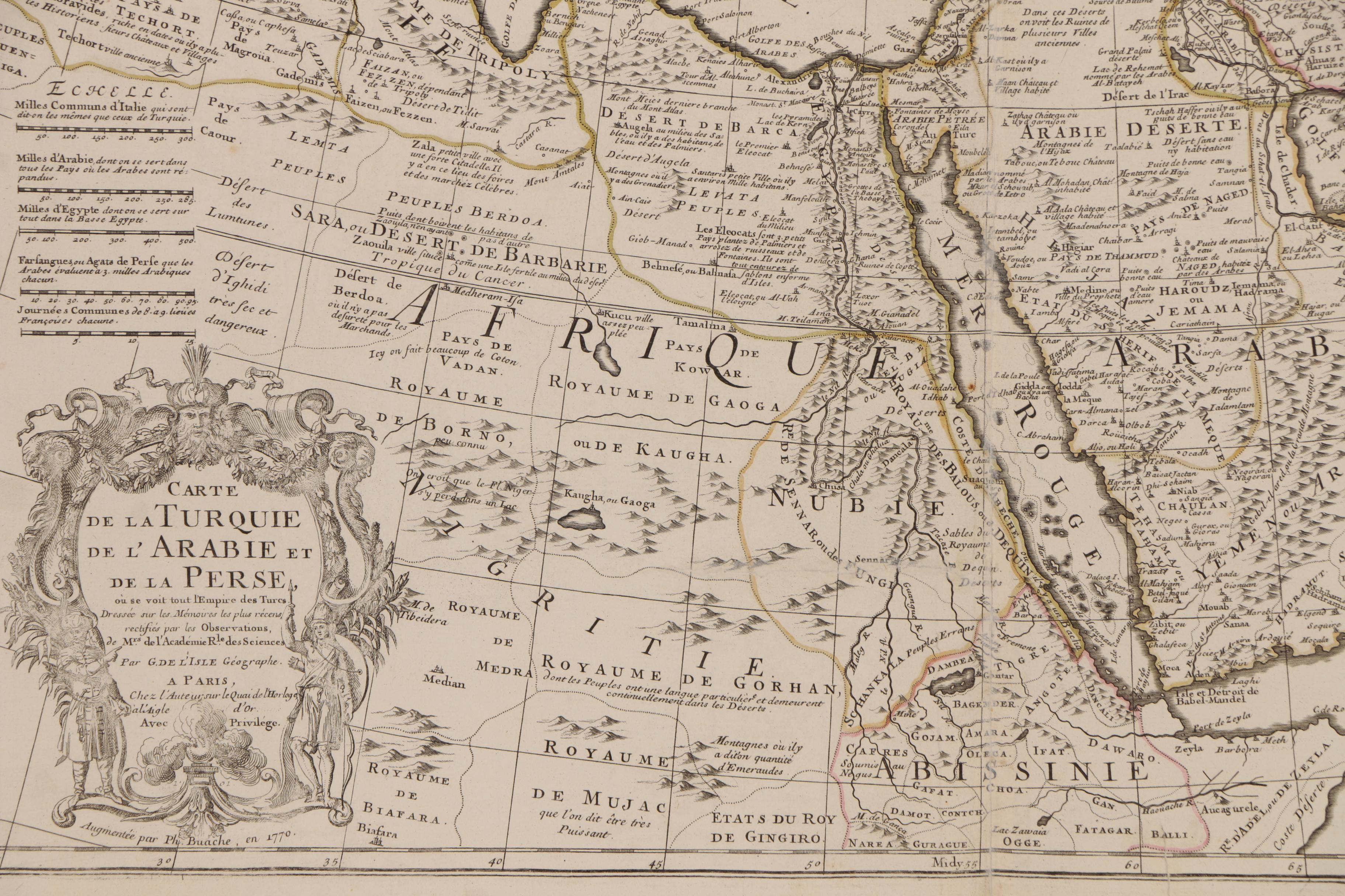 Philippe Buache after Guillame de l'Isle Atlas Map of the Middle East ...