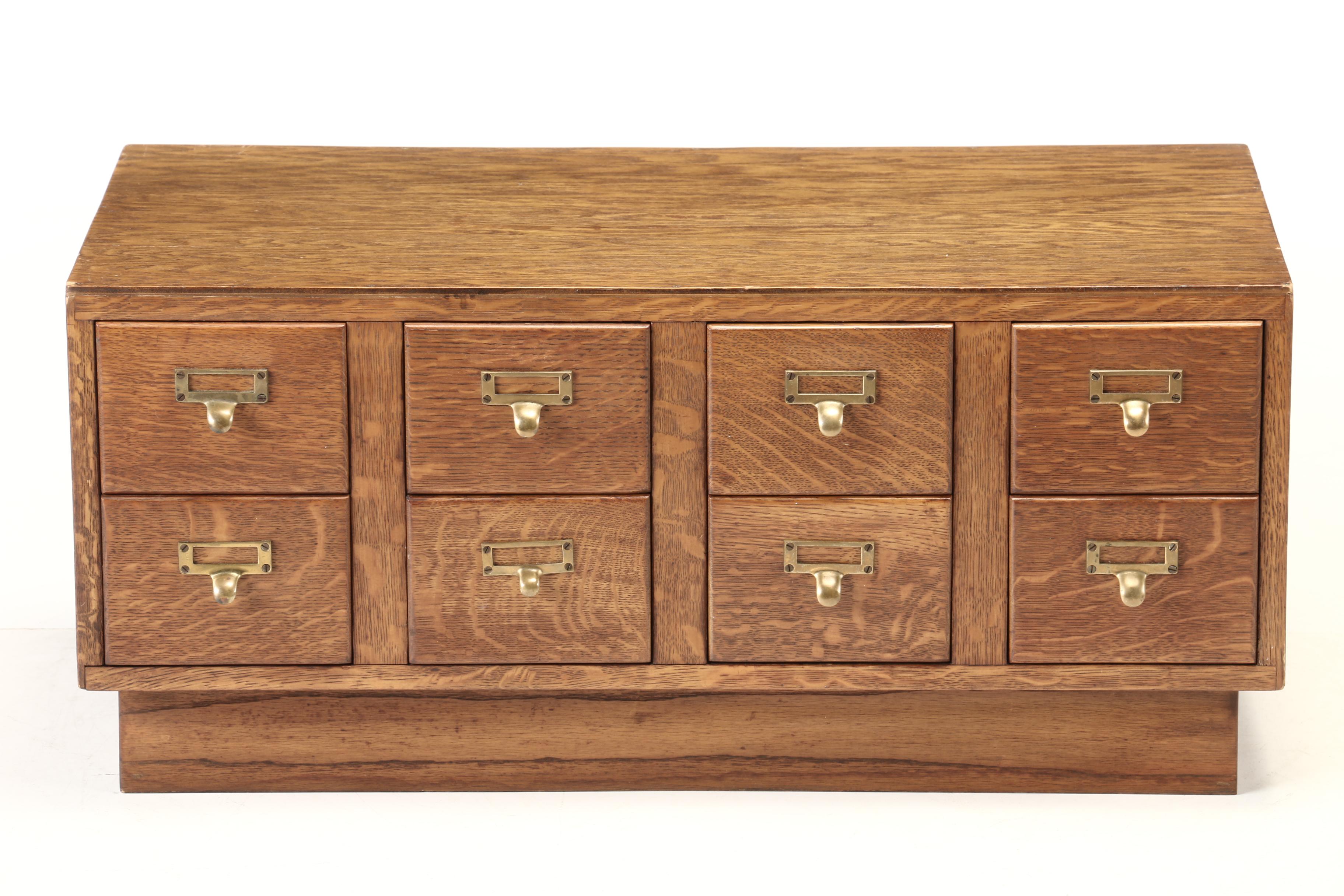 Oak Index File Cabinet, Early to Mid-20th Century | EBTH