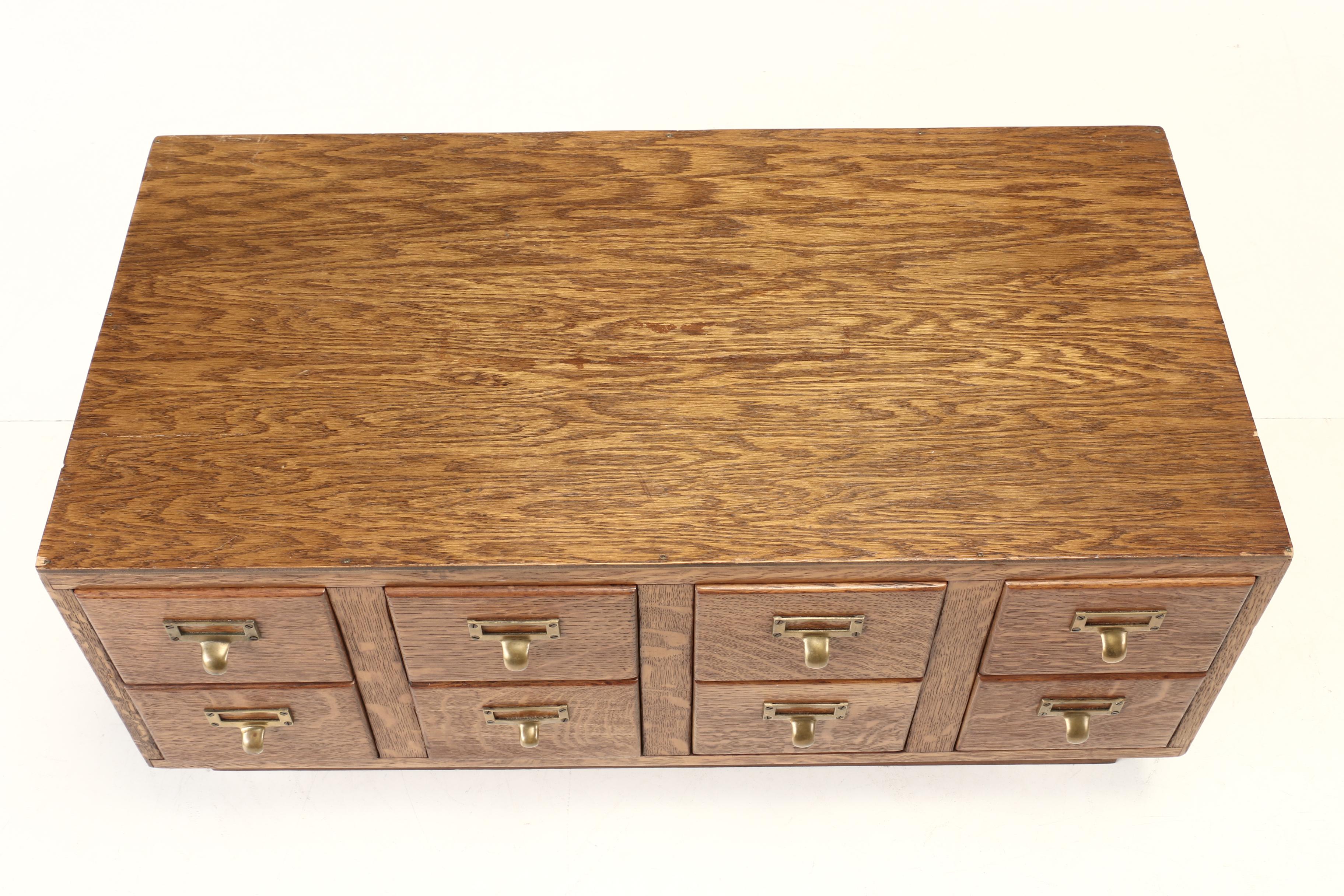Oak Index File Cabinet, Early to Mid-20th Century | EBTH