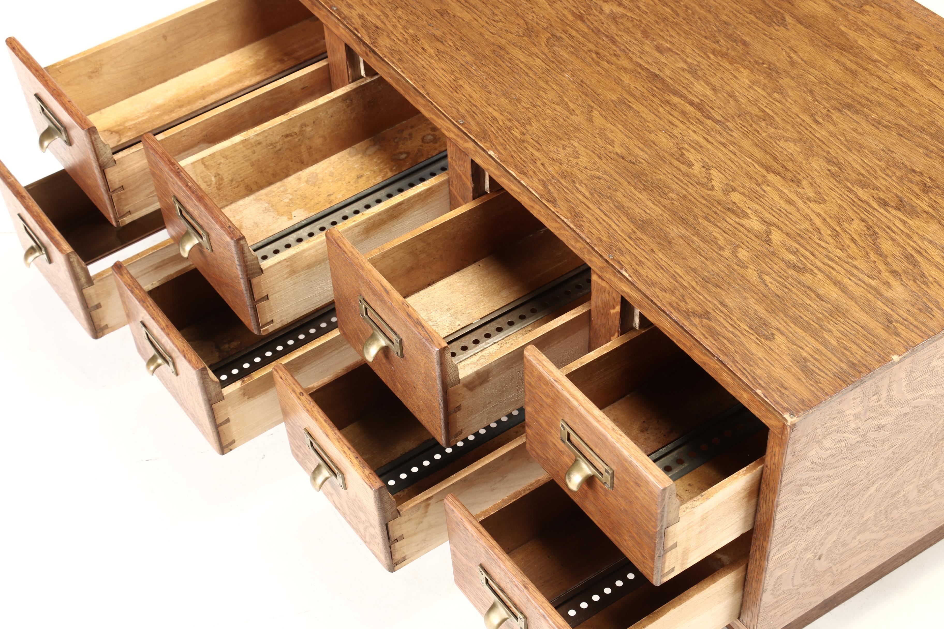 Oak Index File Cabinet, Early to Mid-20th Century | EBTH