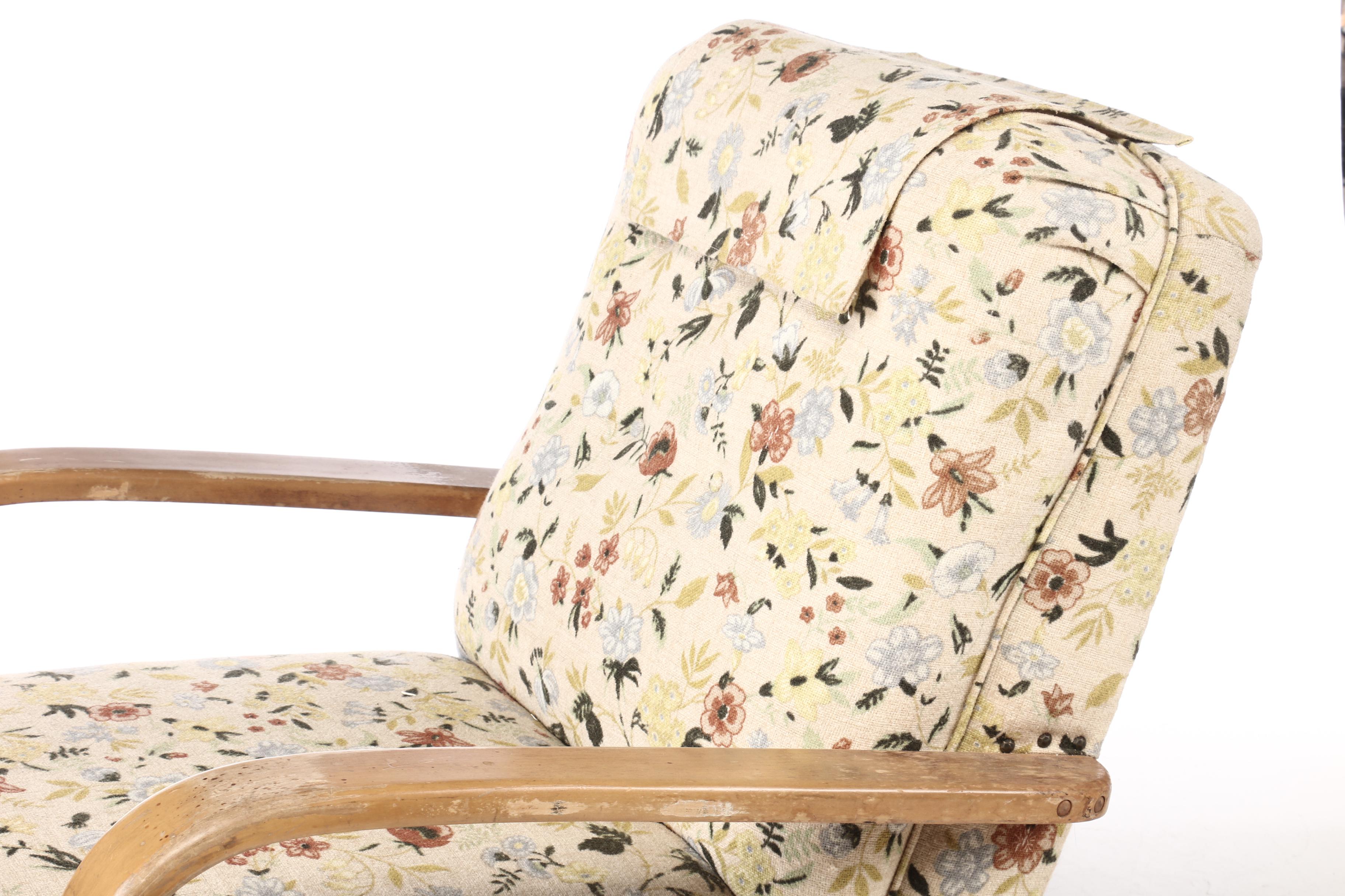 Birch Upholstered Platform Rocker, Circa 1950s | EBTH