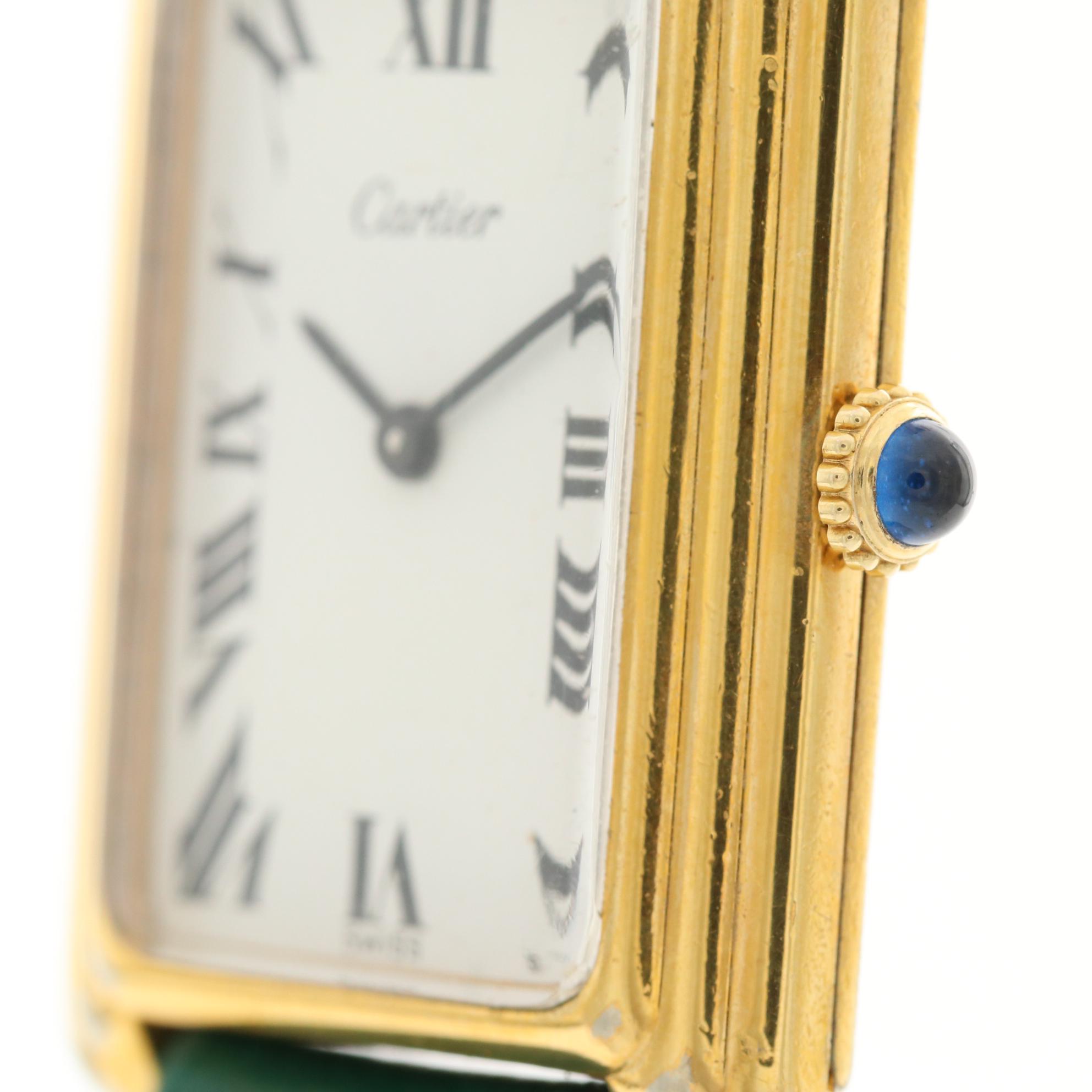 Vintage Cartier Gold Plate Tank Style Stem Wind Wristwatch | EBTH