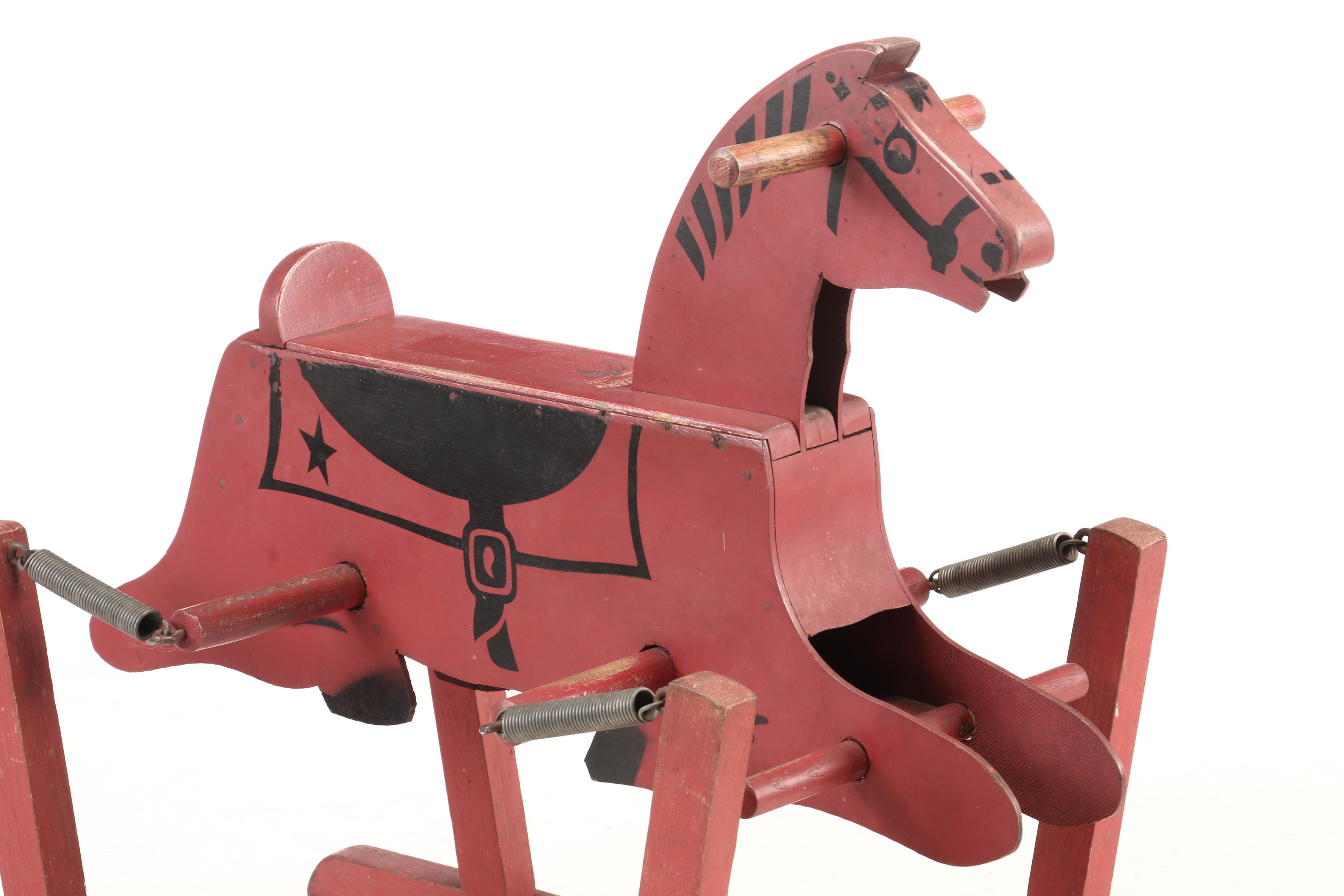 The Wonder Horse Painted Wooden Rocking Horse, 1950s | EBTH