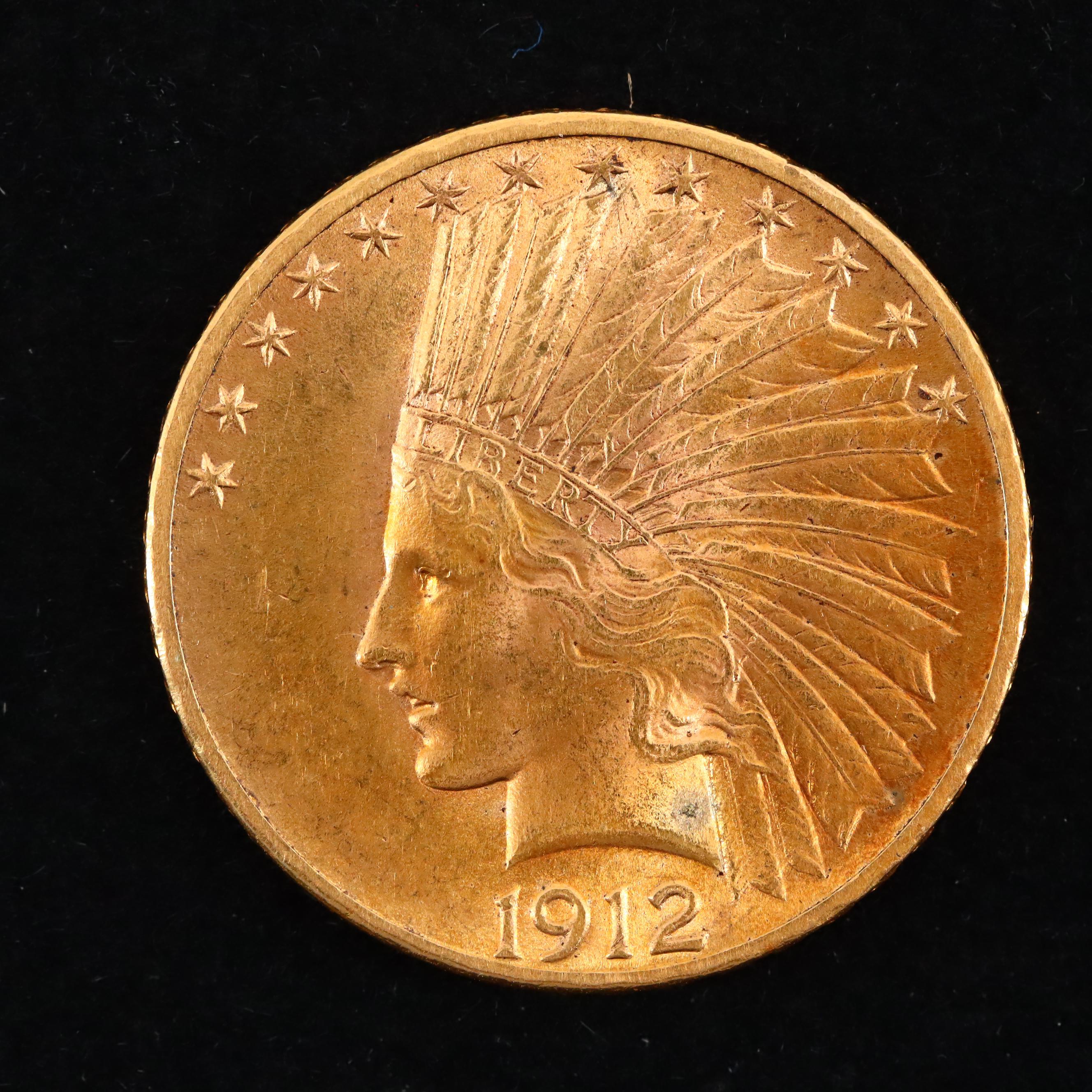 1912 Indian Head Ten Dollar Gold Coin | EBTH