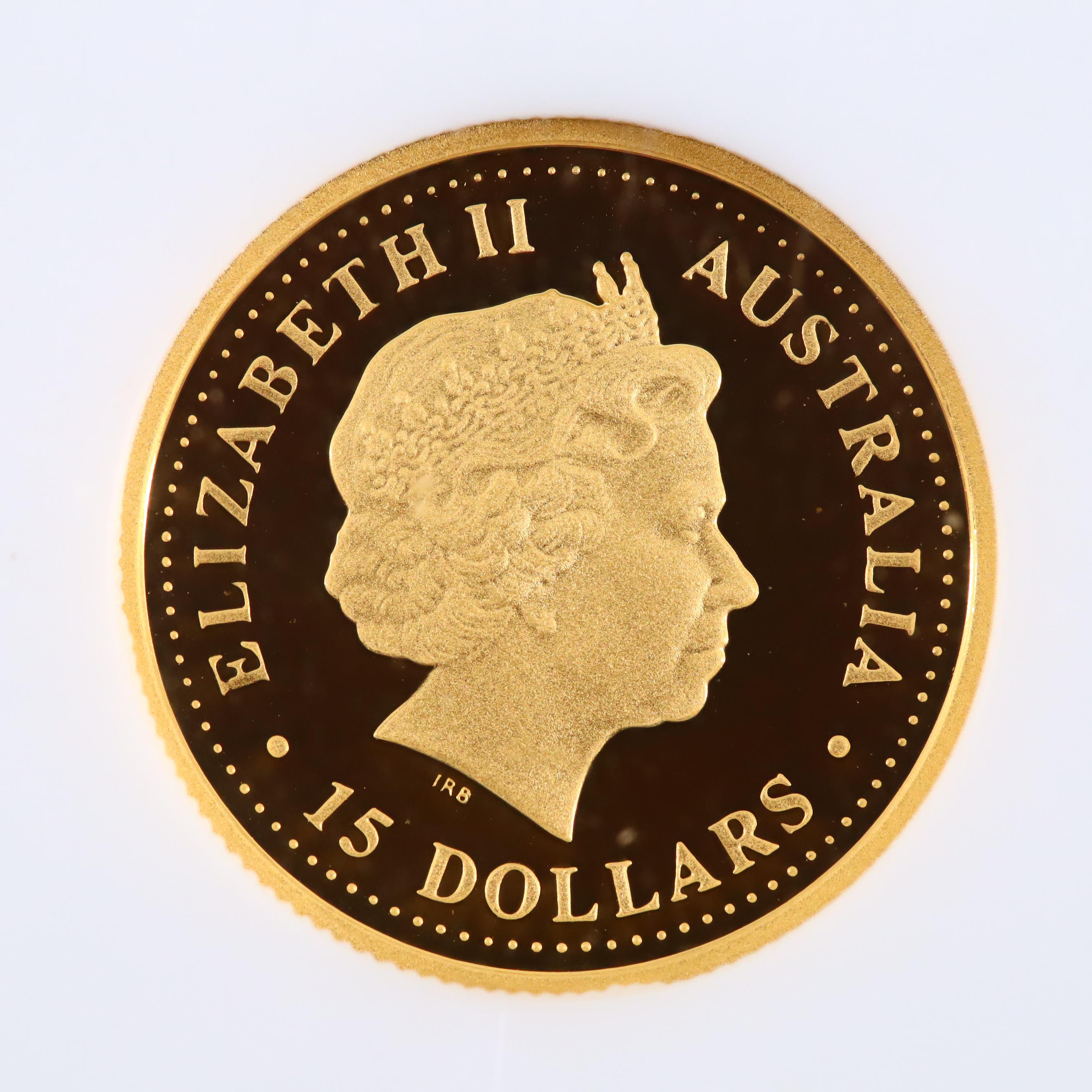 Discover Australia Great White Shark 1/10 Troy Ounce Proof $15 Gold ...