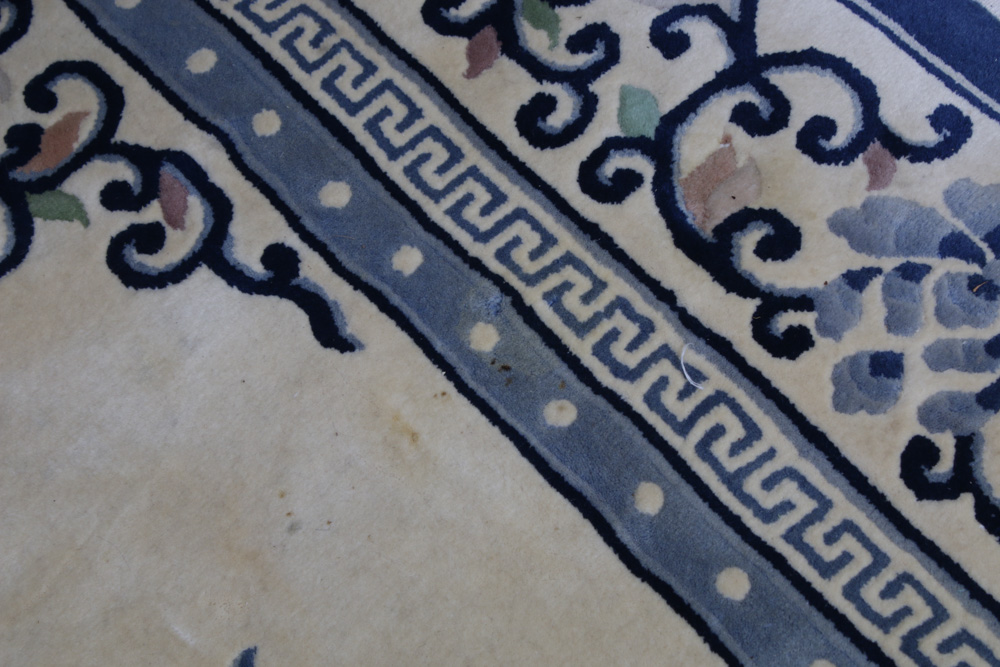 8' x 10'6 Hand-Knotted Chinese Sculpted Wool Rug, Vintage | EBTH