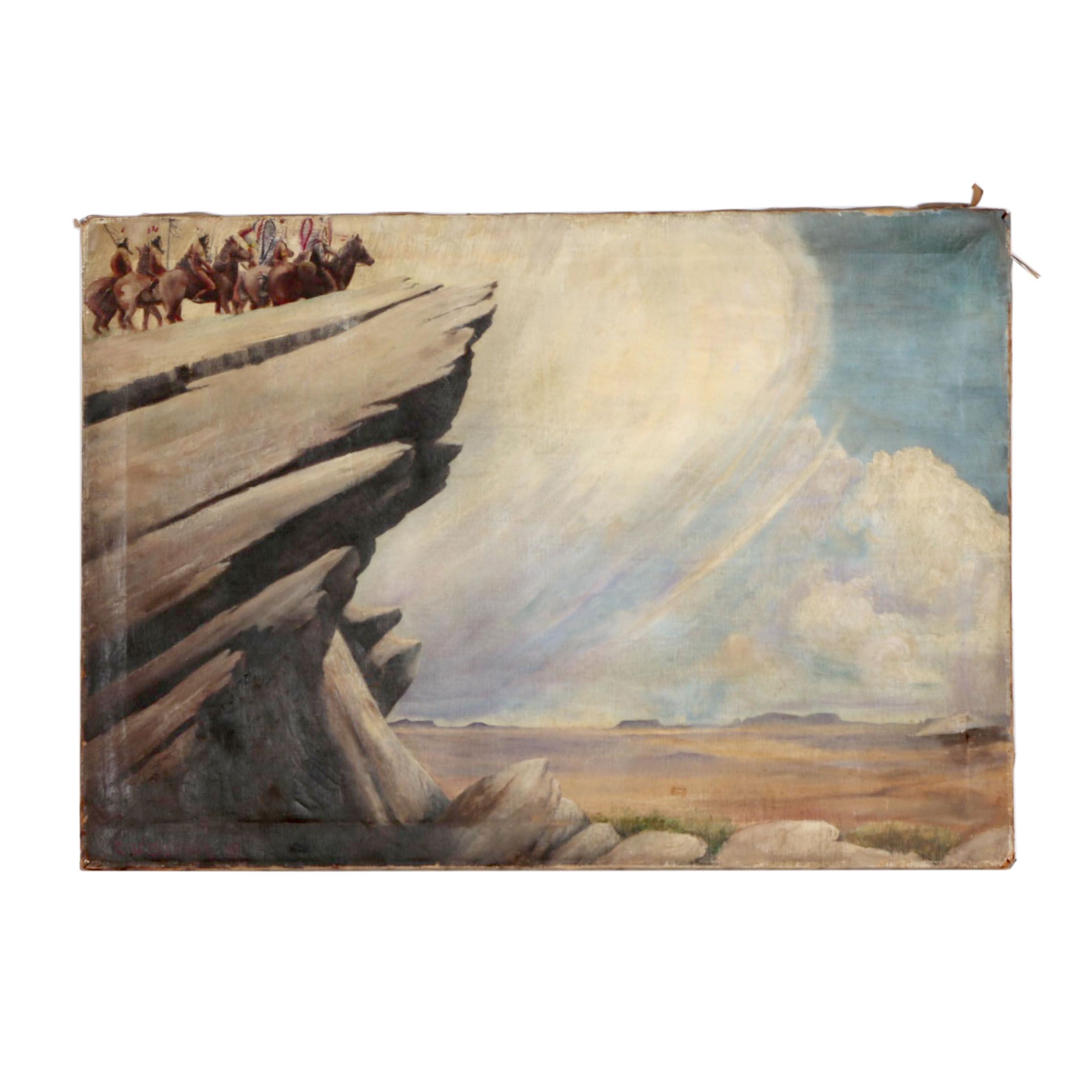 Edwin Willard Deming Western Oil Painting of Figural Landscape | EBTH